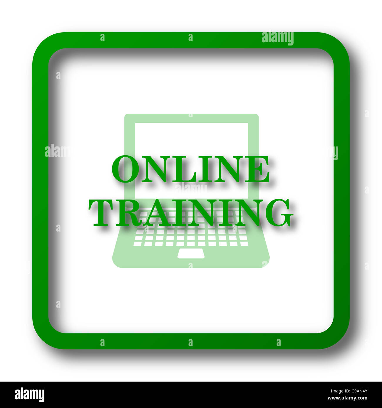 Online training icon. Internet button on white background Stock Photo ...