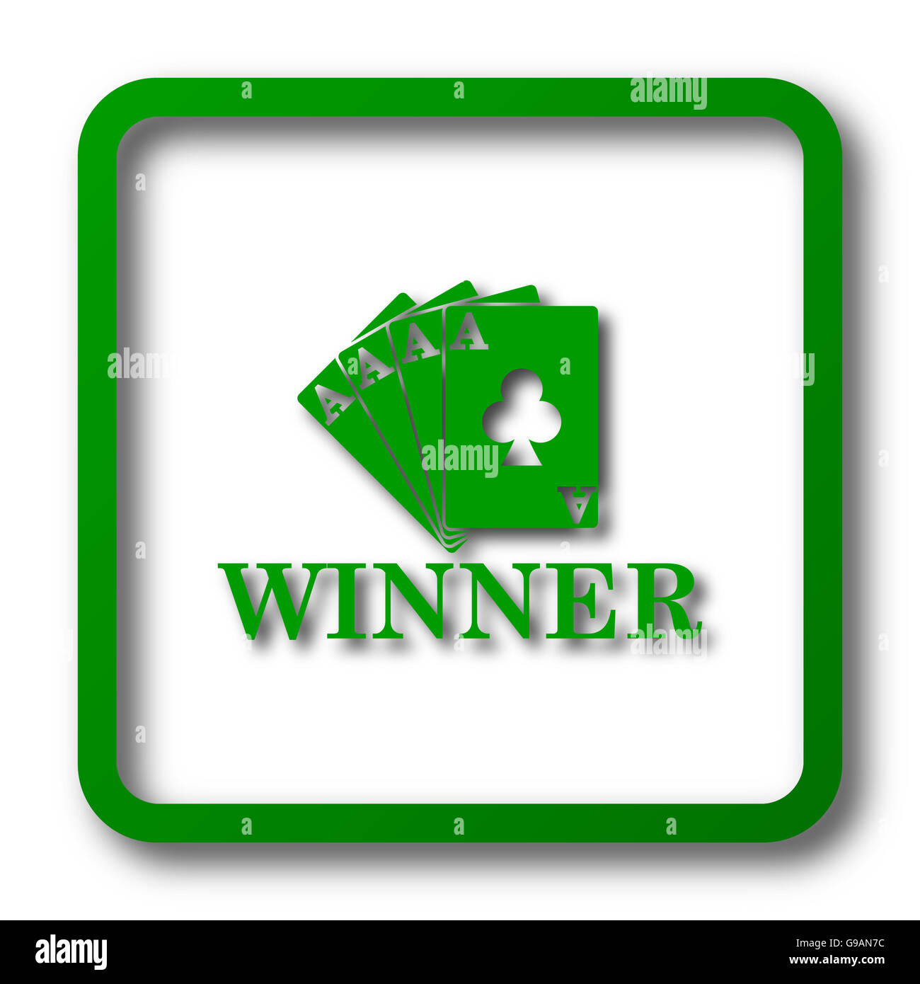 Poker winner icon. Internet button on white background Stock Photo - Alamy