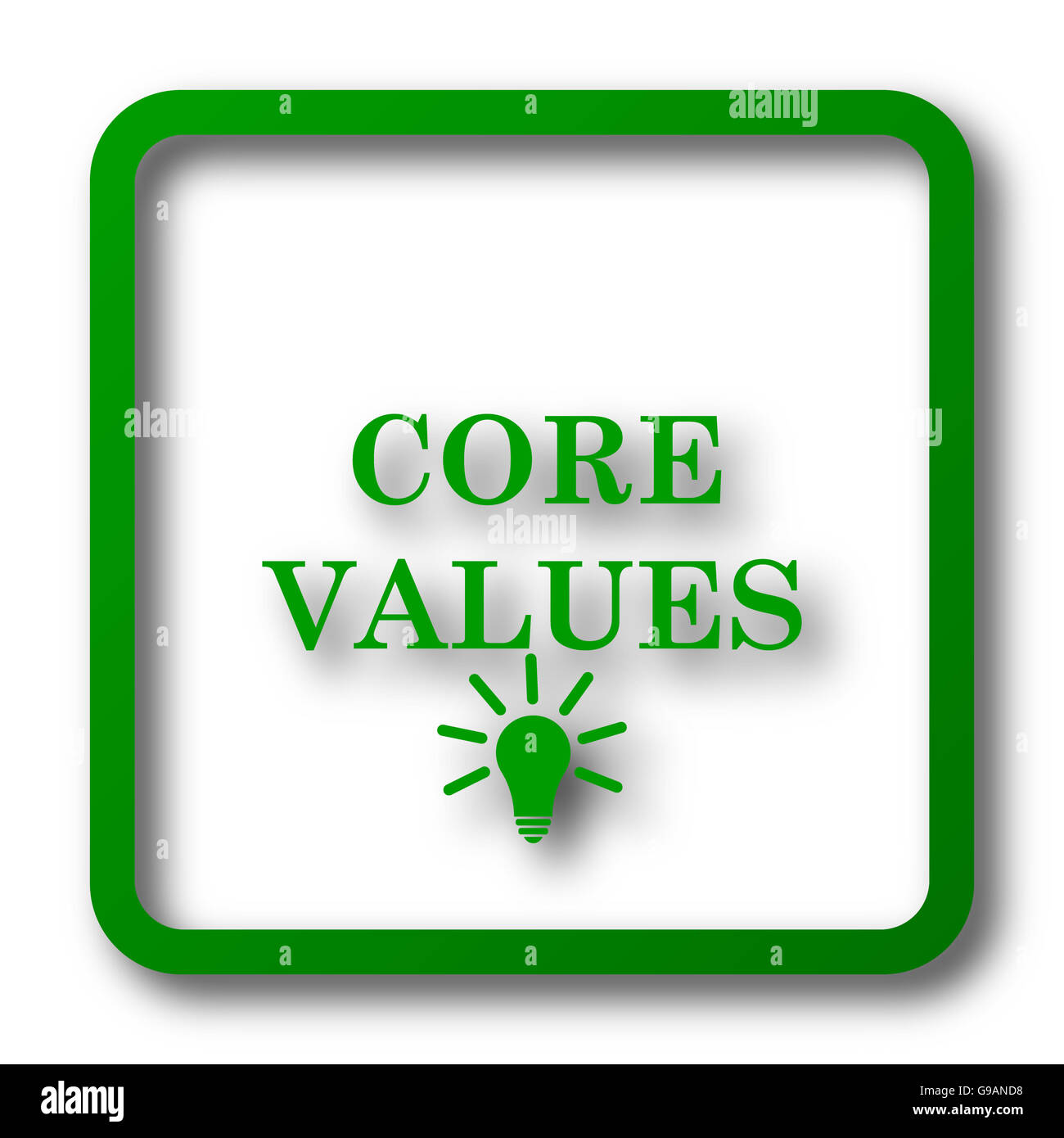 Core values icon. Internet button on white background Stock Photo - Alamy