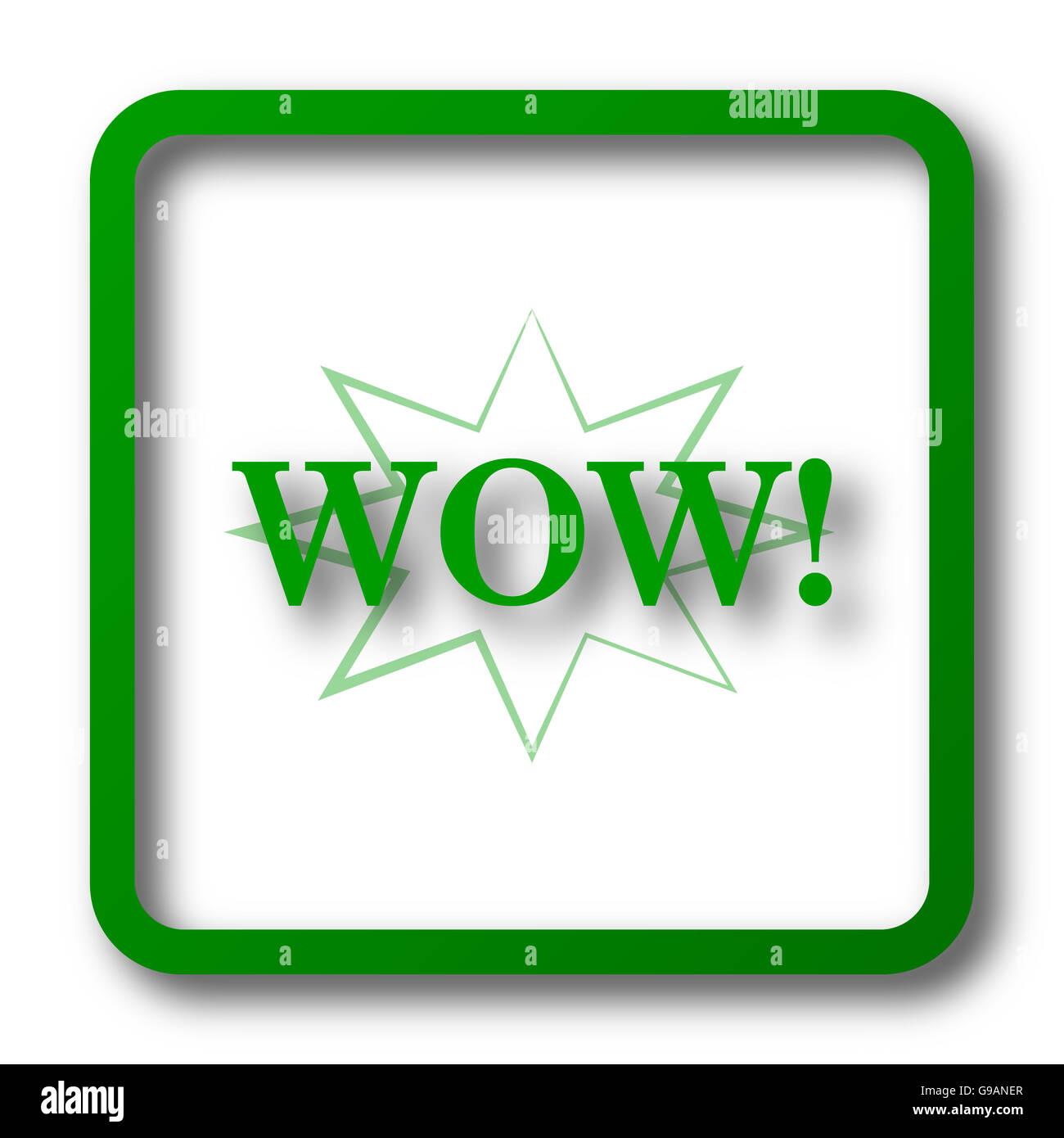 Wow icon. Internet button on white background Stock Photo - Alamy