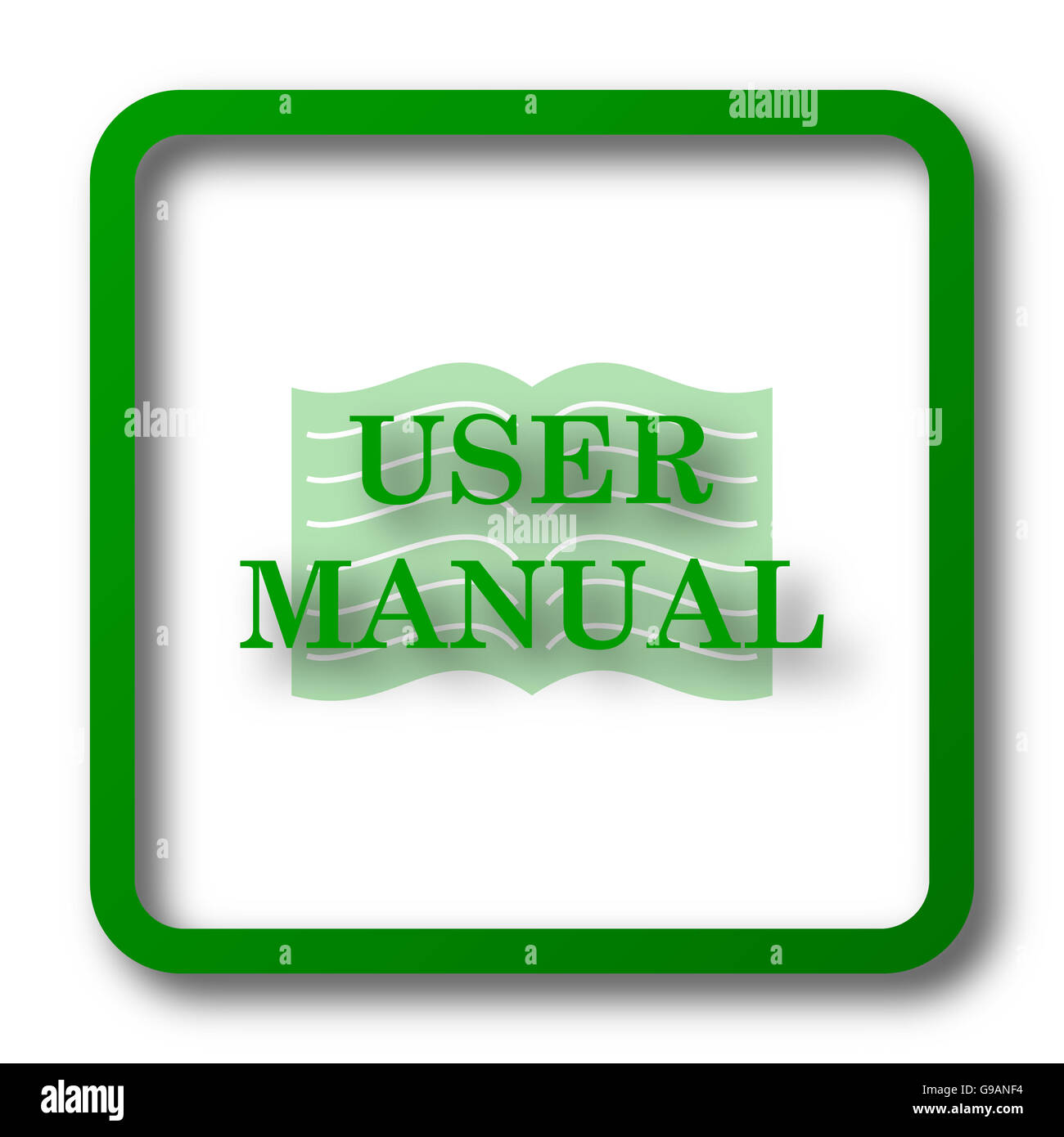 User manual icon. Internet button on white background Stock Photo - Alamy