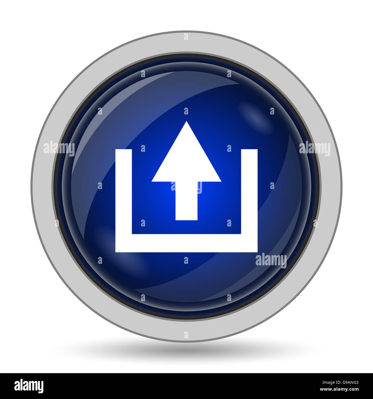 Upload icon. Internet button on white background Stock Photo - Alamy