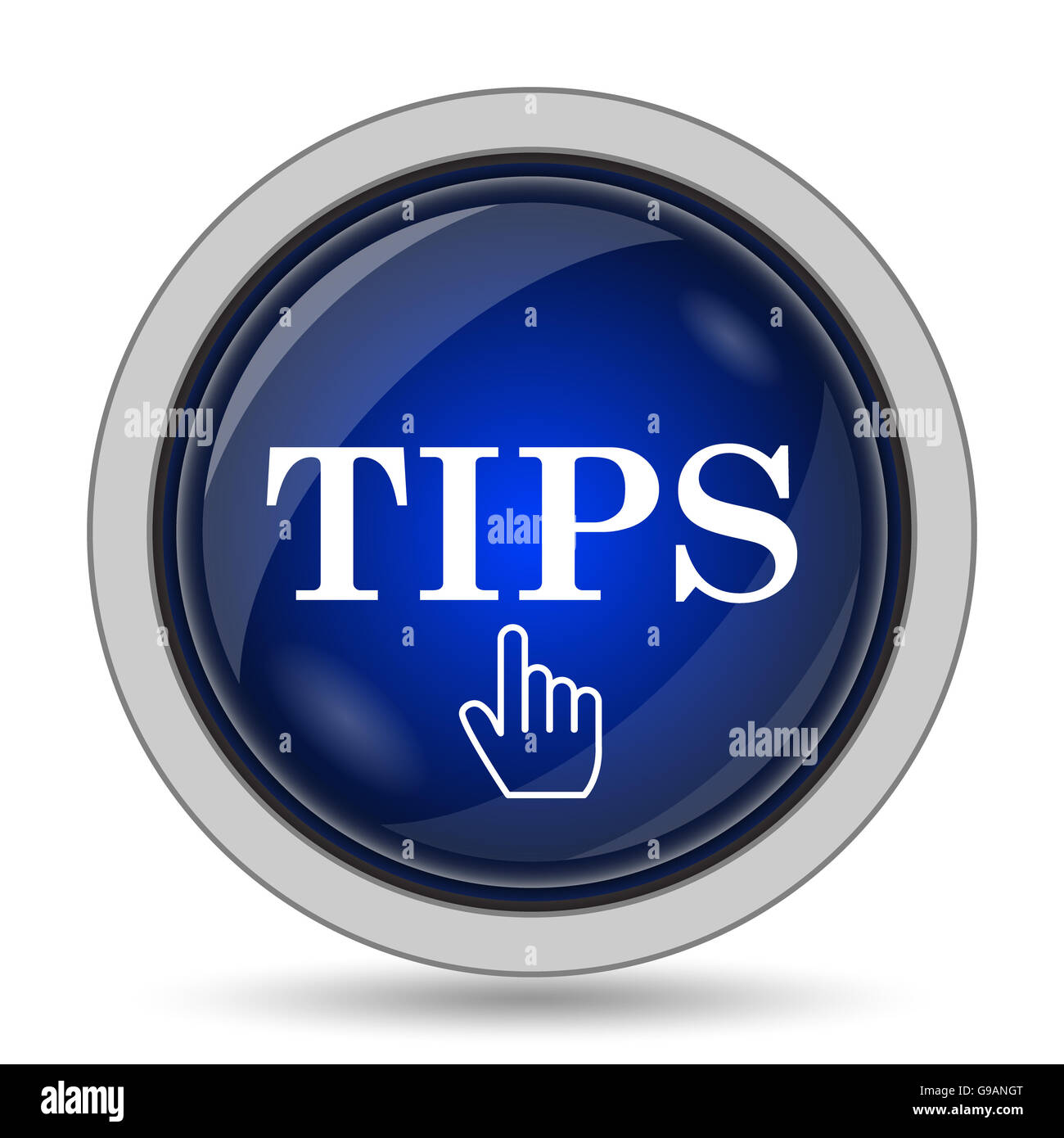 Tips icon. Internet button on white background Stock Photo - Alamy