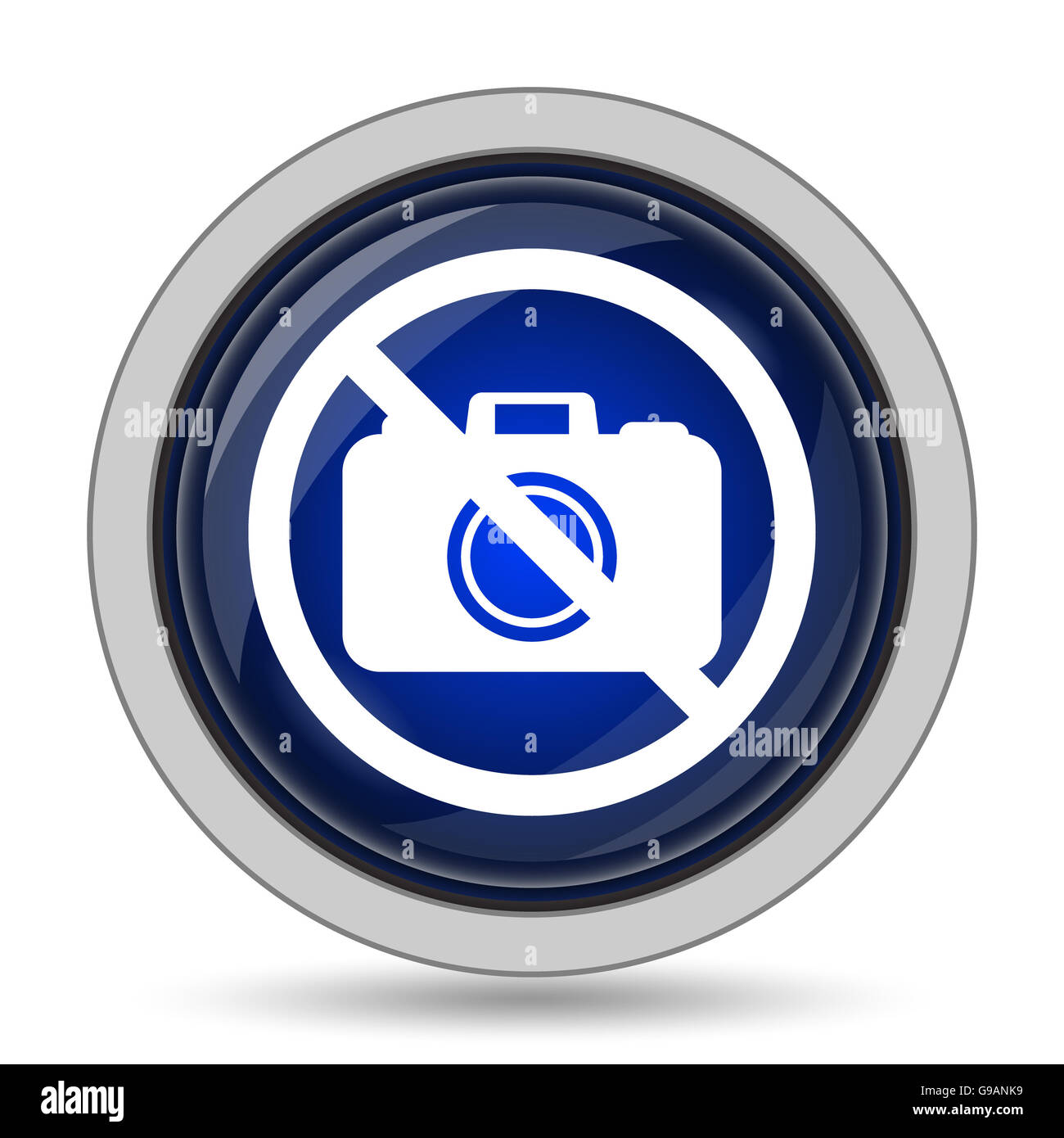 Forbidden camera icon. Internet button on white background Stock Photo ...