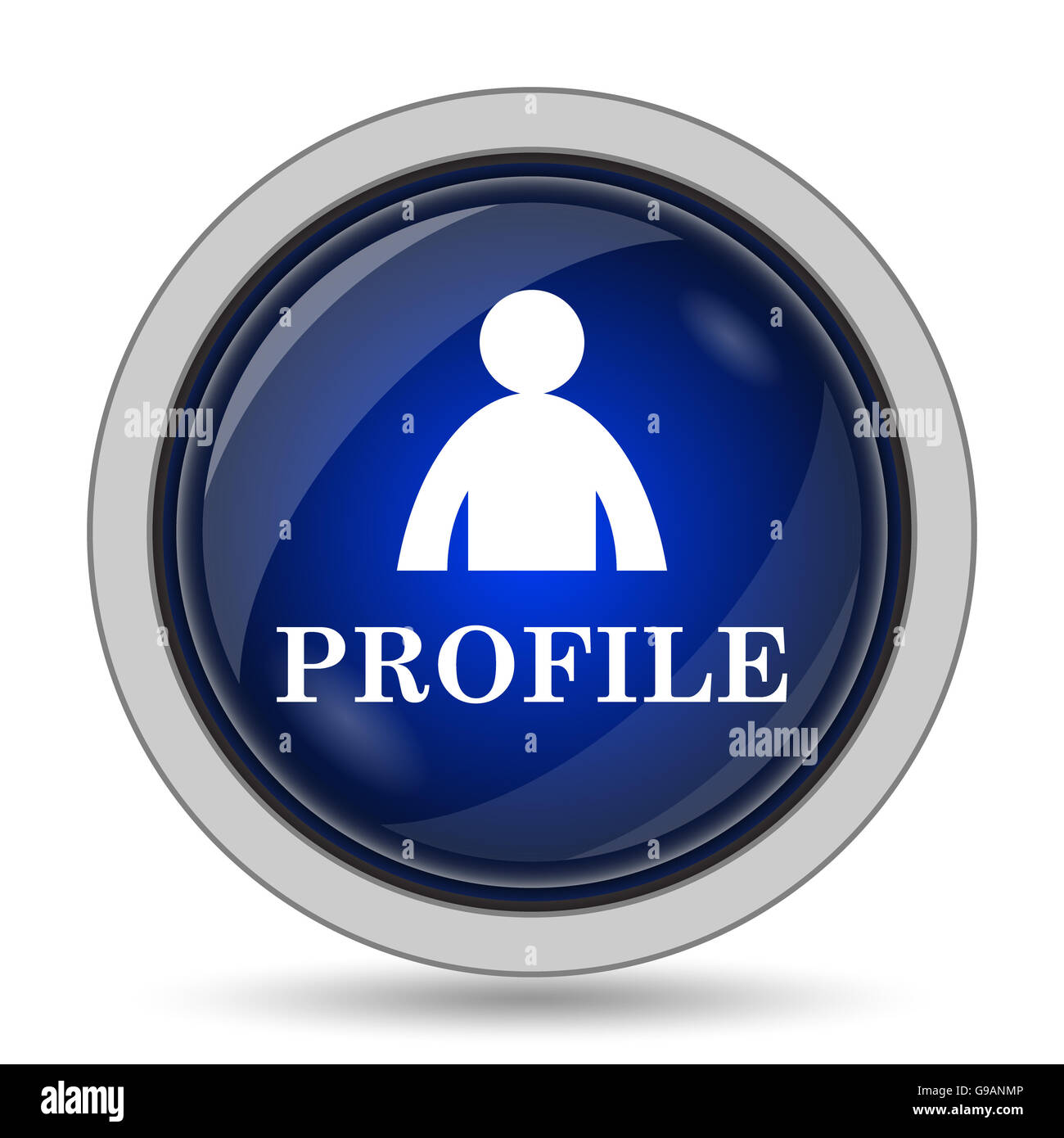 Profile icon. Internet button on white background Stock Photo - Alamy