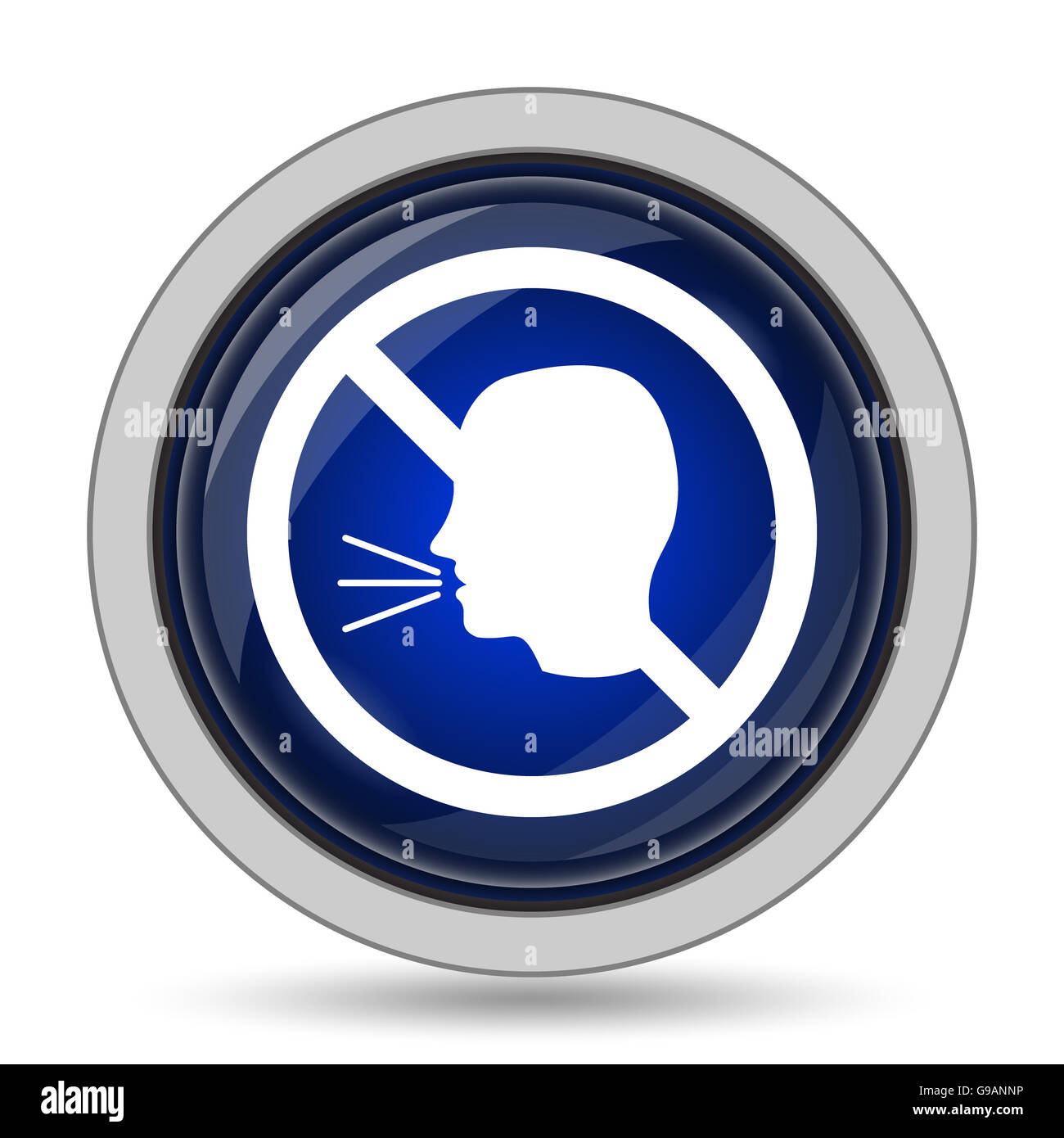 No talking icon. Internet button on white background Stock Photo - Alamy