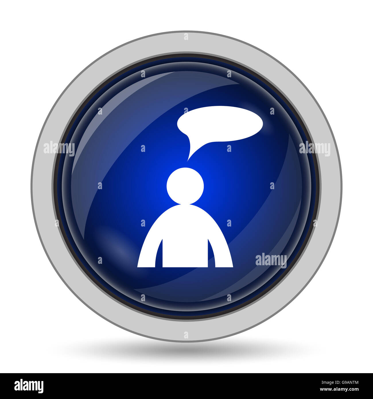 Comments icon. Internet button on white background. - man with bubble ...