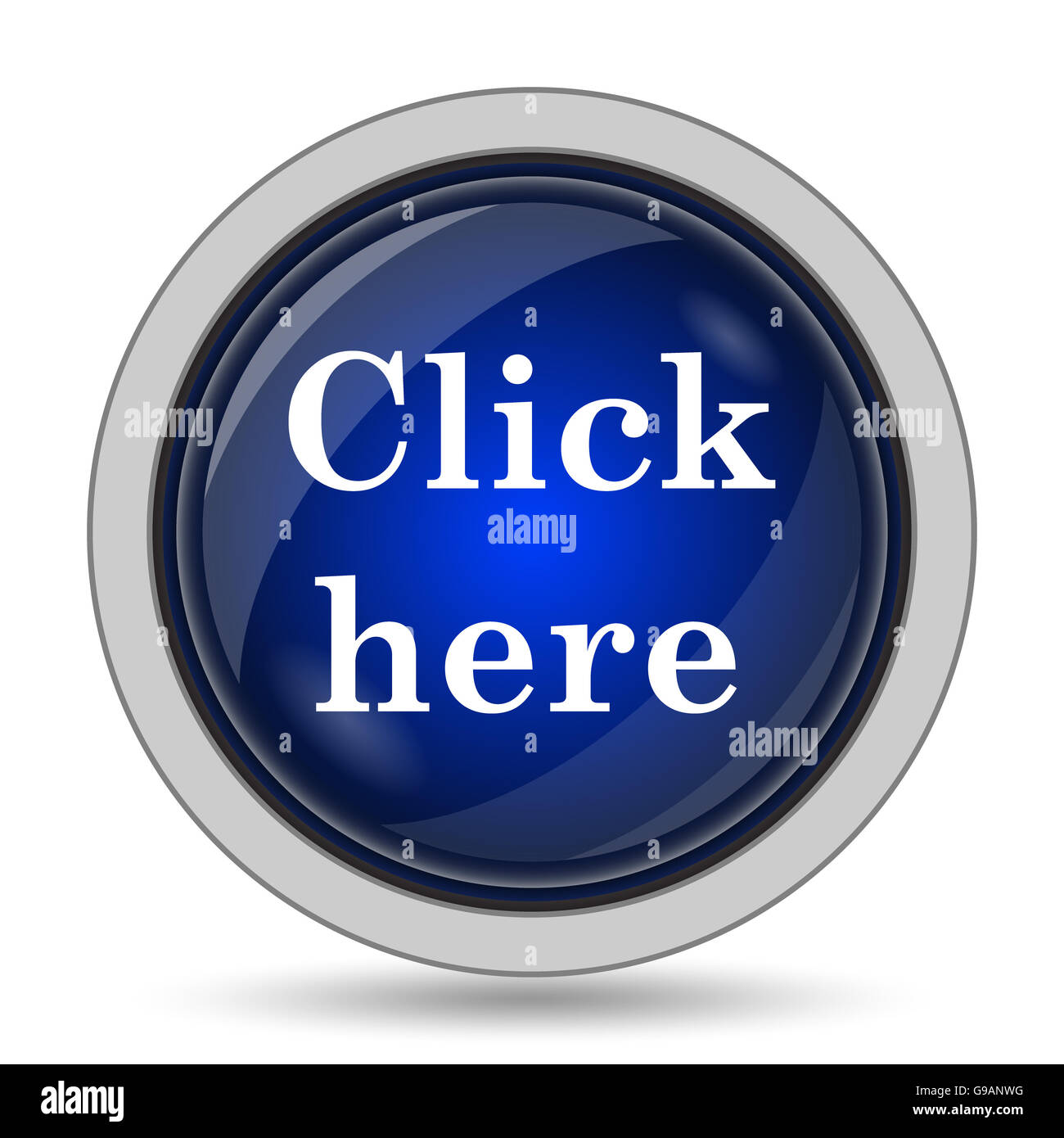 Click here icon. Internet button on white background Stock Photo - Alamy