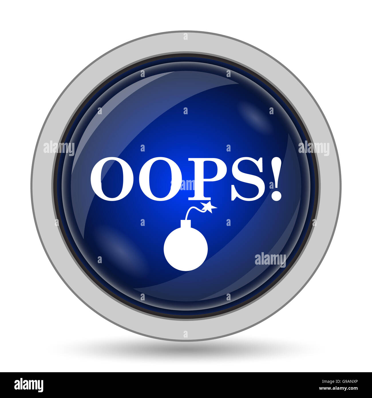 Oops icon. Internet button on white background Stock Photo - Alamy