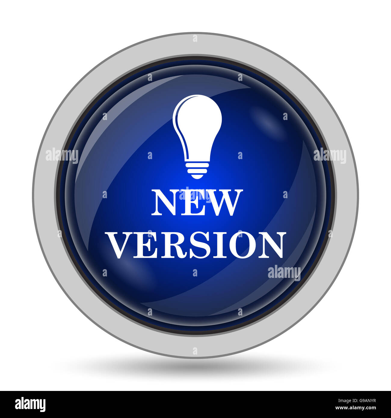 New version icon. Internet button on white background Stock Photo - Alamy