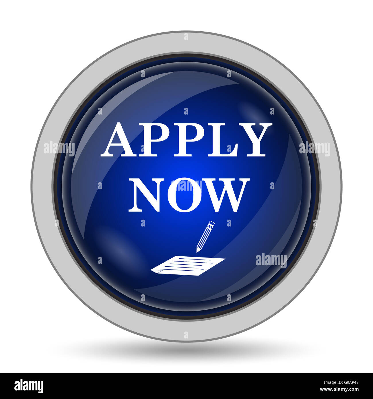 Apply now icon. Internet button on white background Stock Photo - Alamy