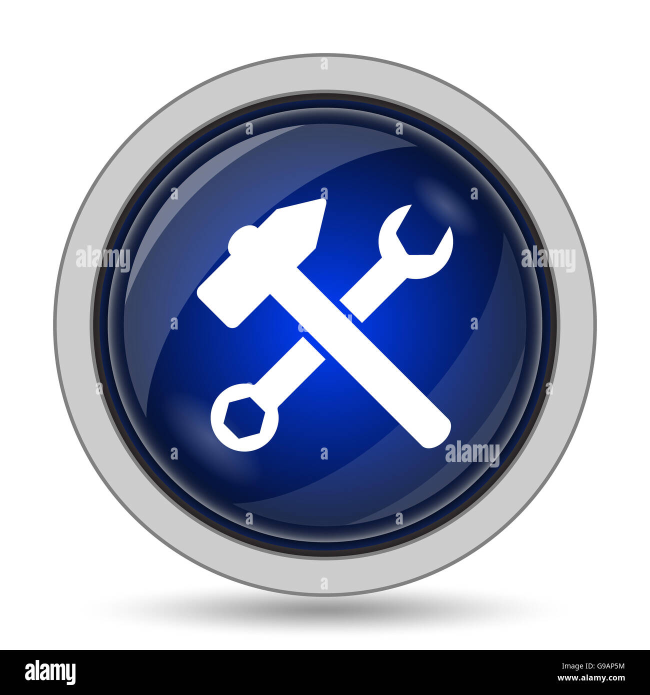 Tools icon. Internet button on white background Stock Photo - Alamy