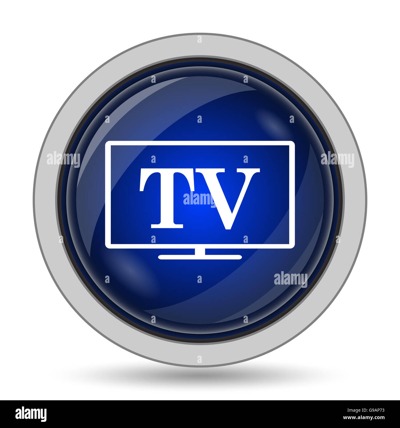 TV icon. Internet button on white background Stock Photo - Alamy