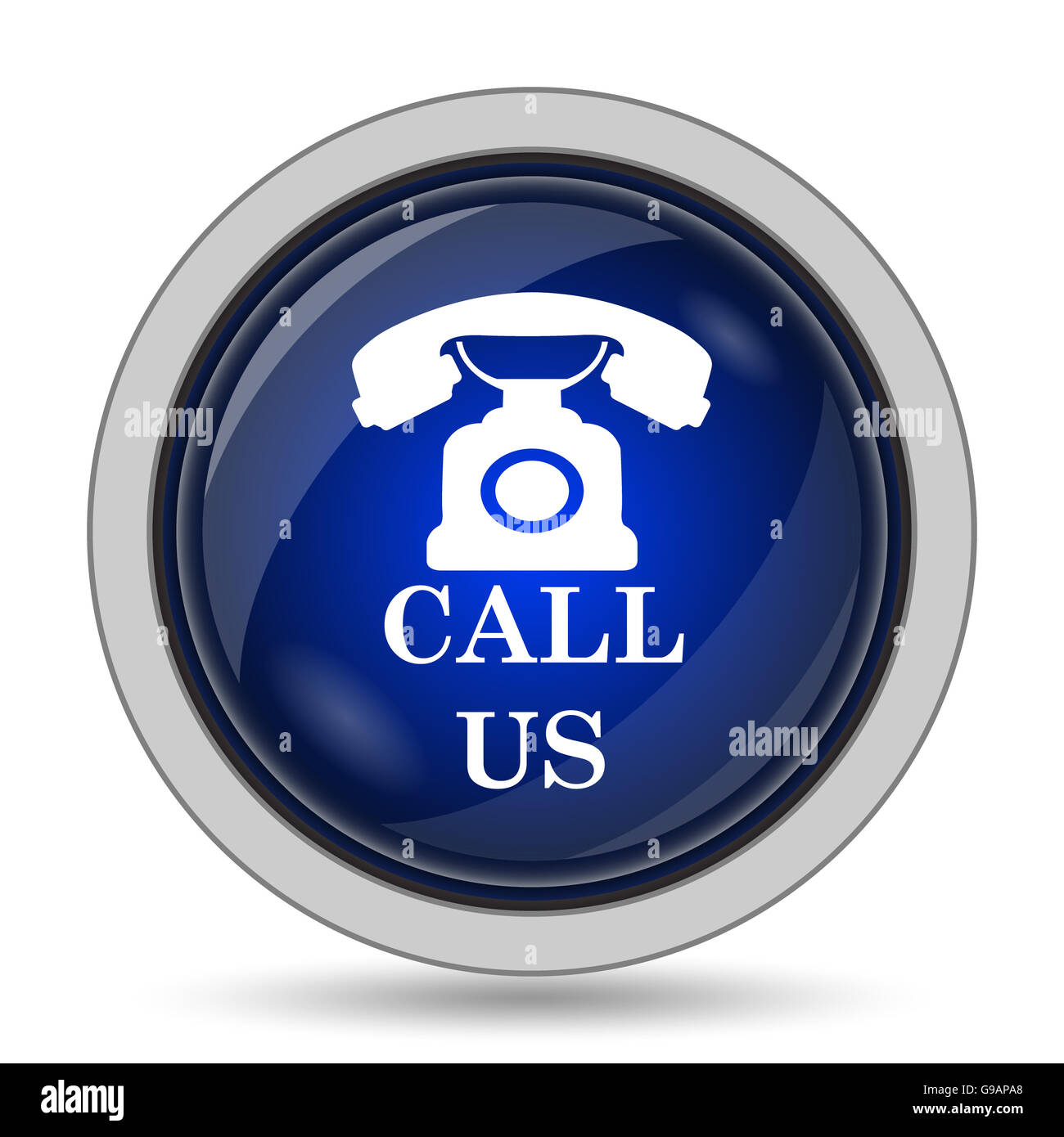 Call us icon. Internet button on white background Stock Photo - Alamy