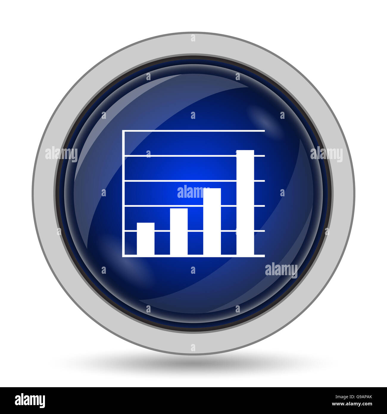 Chart bars icon. Internet button on white background Stock Photo - Alamy