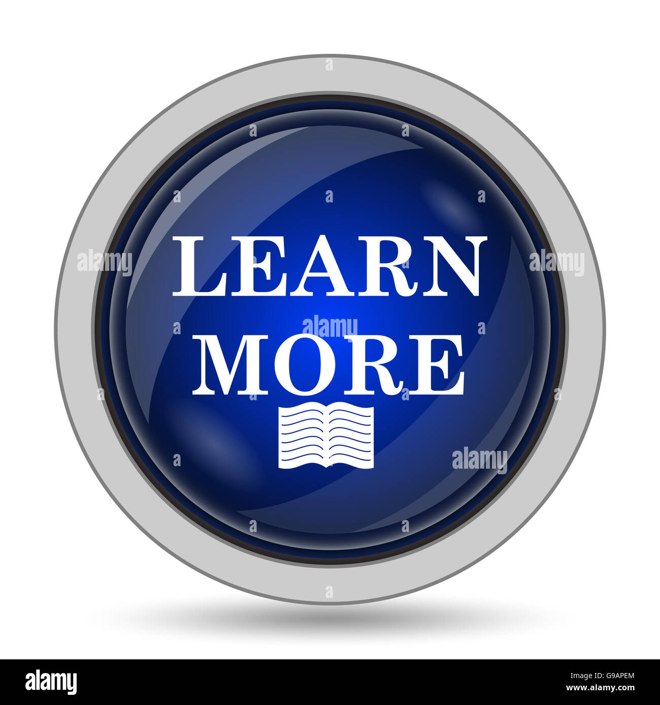 Learn more icon. Internet button on white background Stock Photo - Alamy