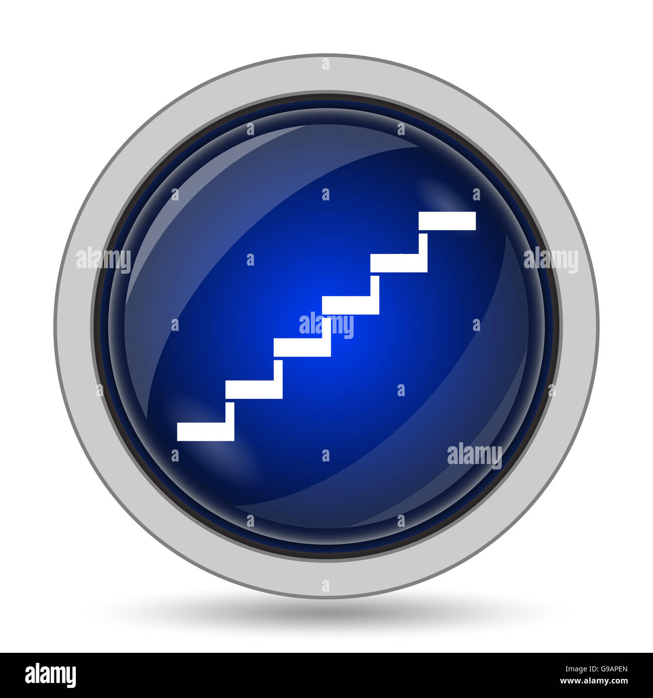 Stairs icon. Internet button on white background Stock Photo - Alamy