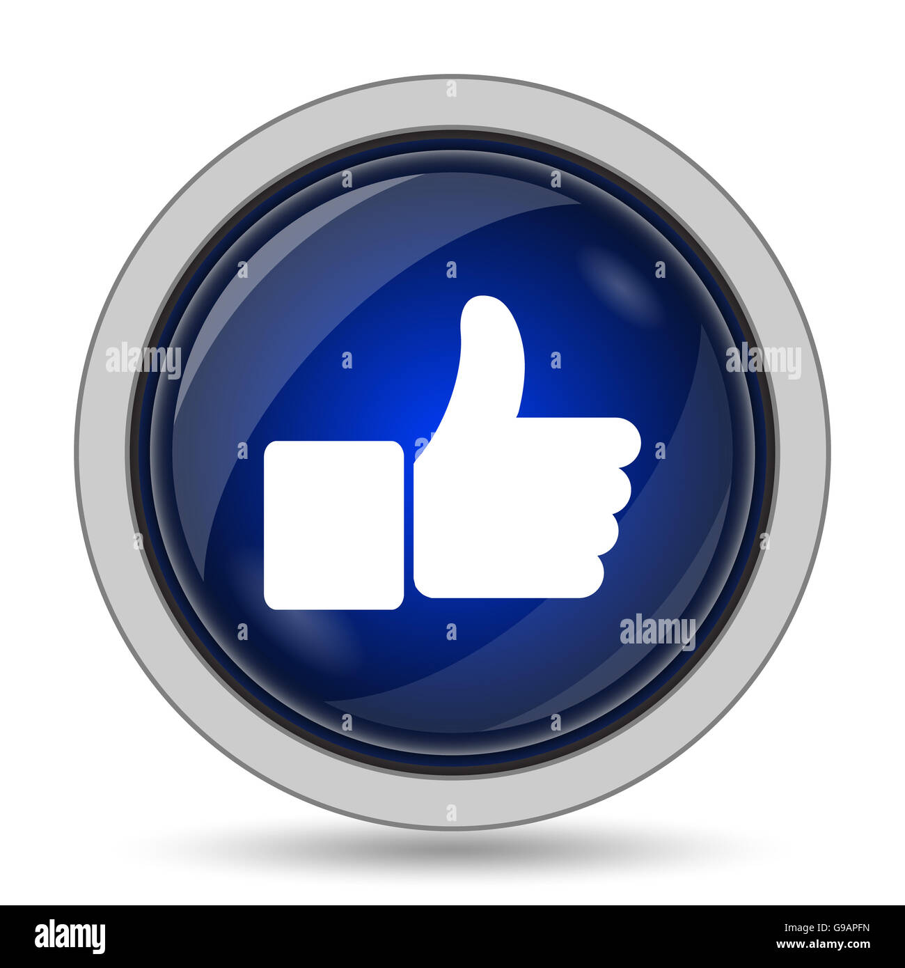 Thumb up icon. Internet button on white background Stock Photo - Alamy