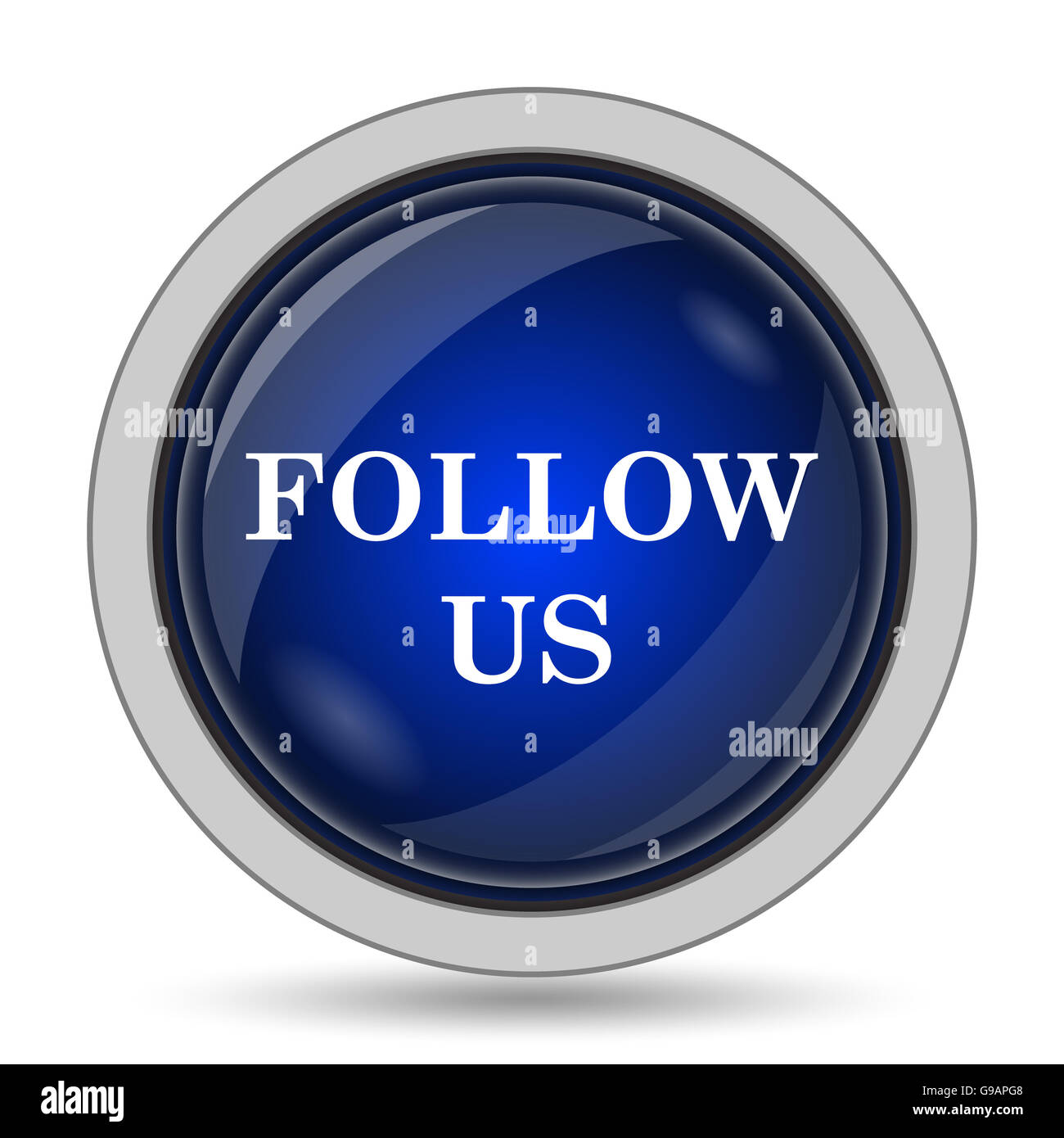 Follow us icon. Internet button on white background Stock Photo - Alamy