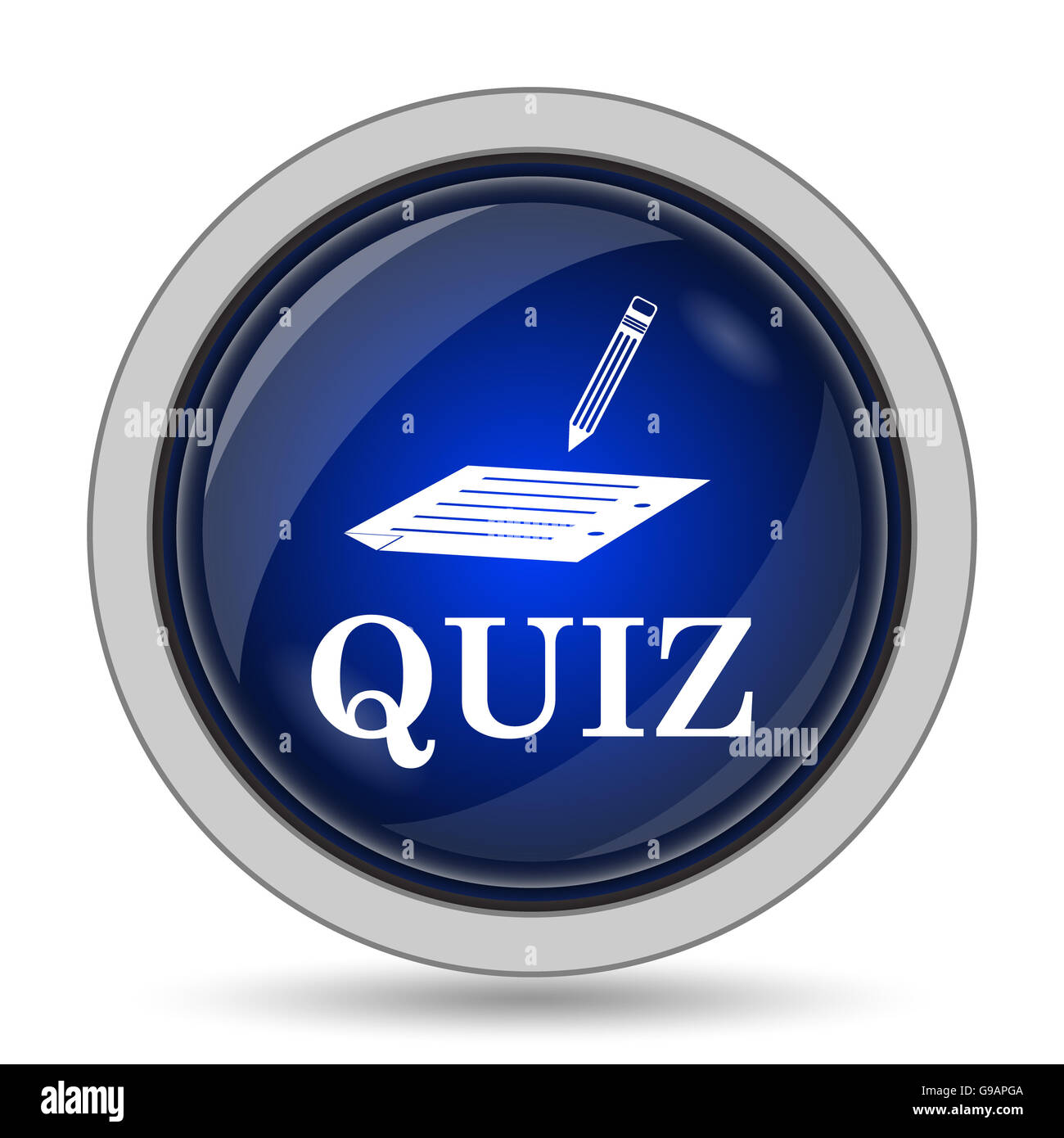 Quiz icon. Internet button on white background Stock Photo - Alamy