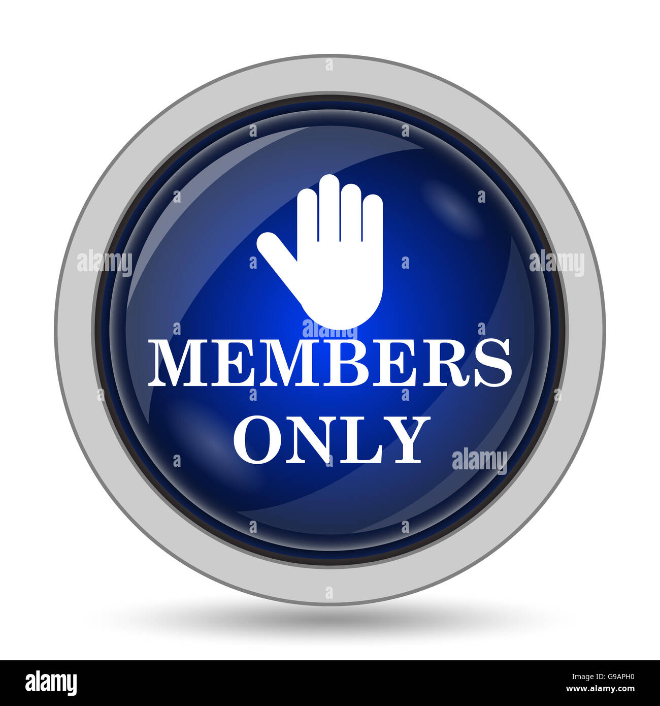 Members only icon. Internet button on white background Stock Photo - Alamy