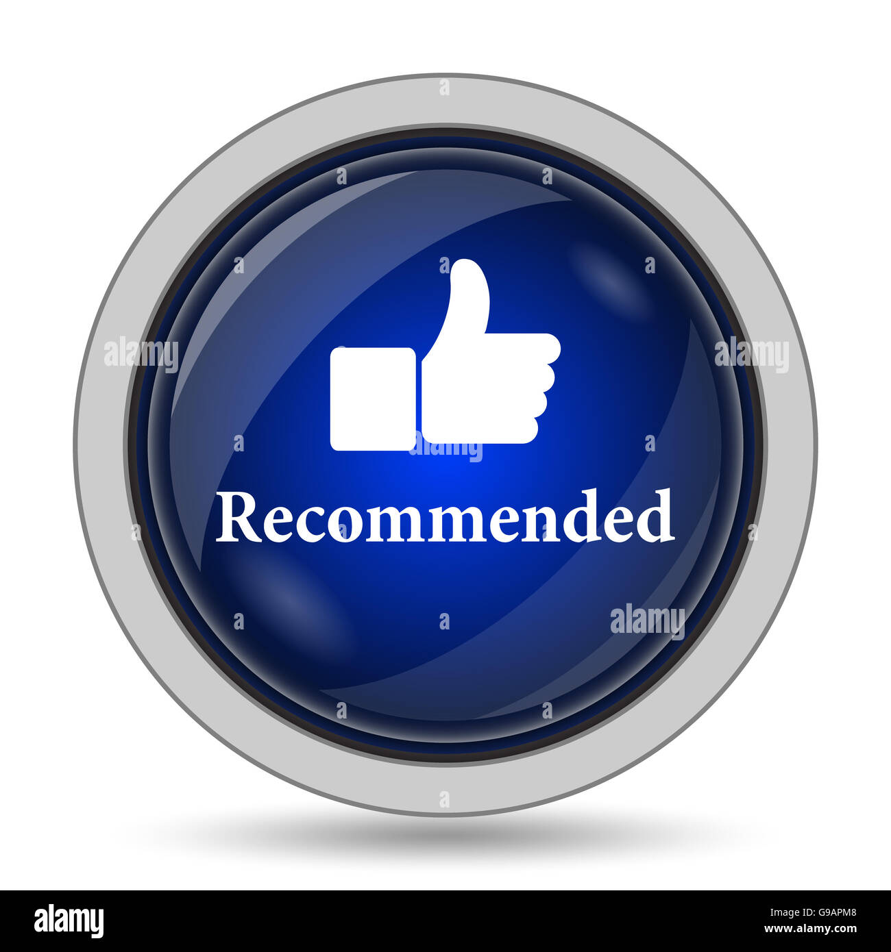 Recommended icon. Internet button on white background Stock Photo - Alamy