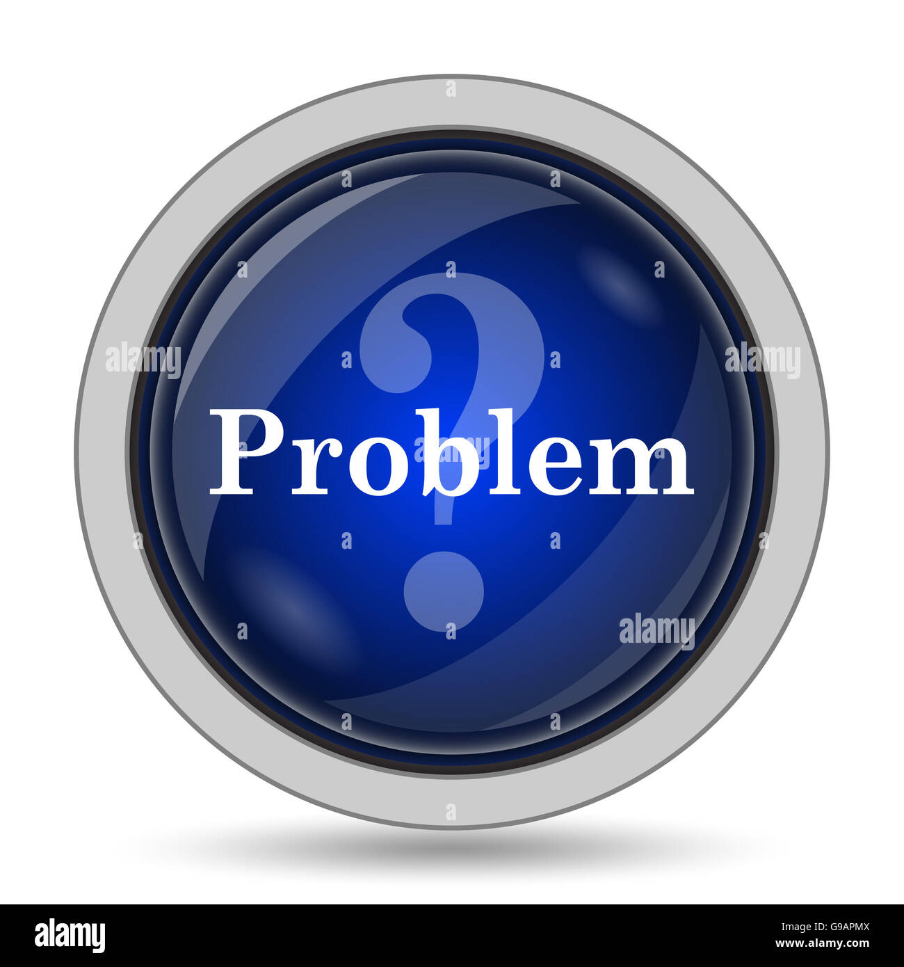 Problem icon. Internet button on white background Stock Photo - Alamy