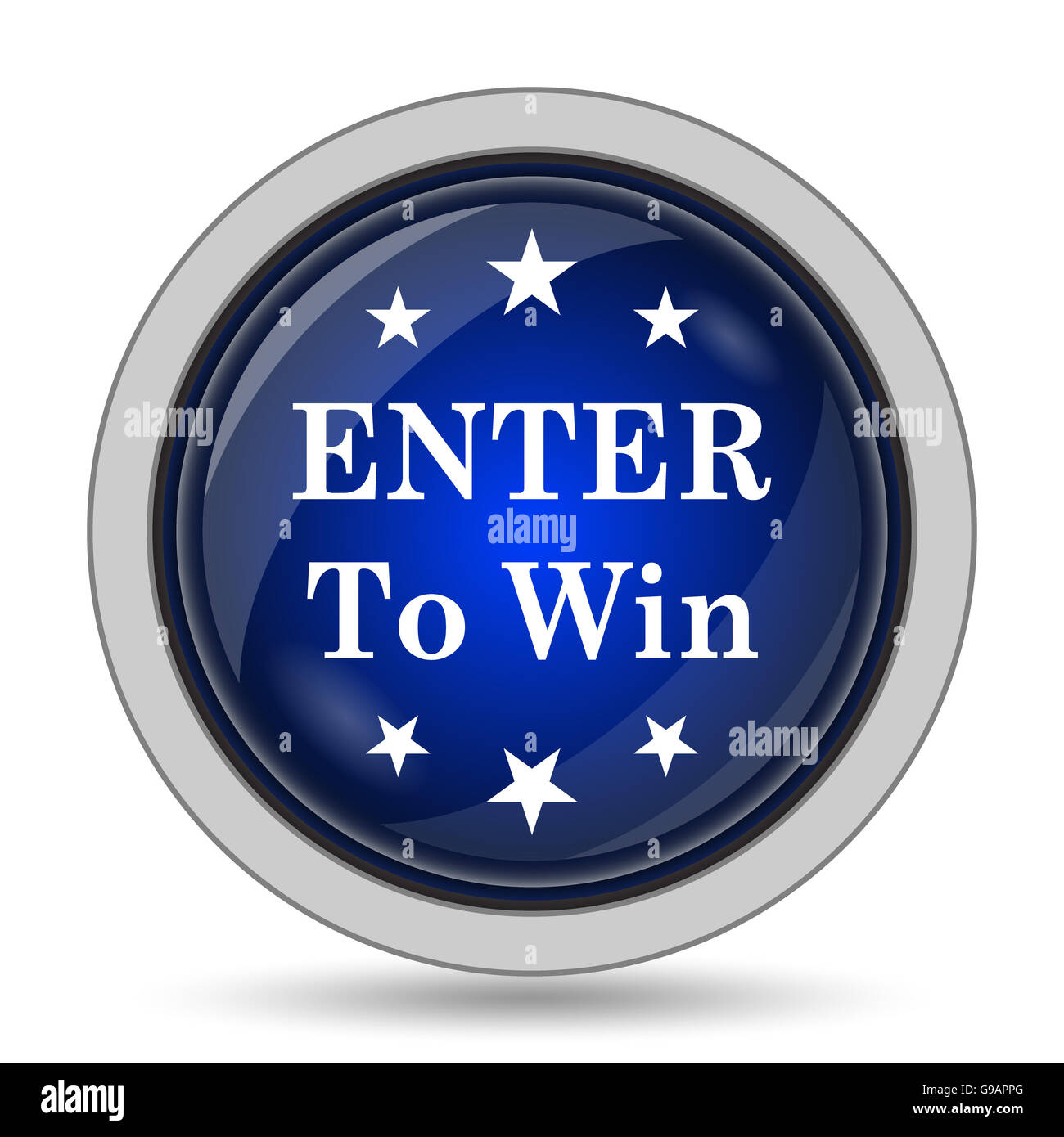 Enter to win icon. Internet button on white background Stock Photo - Alamy