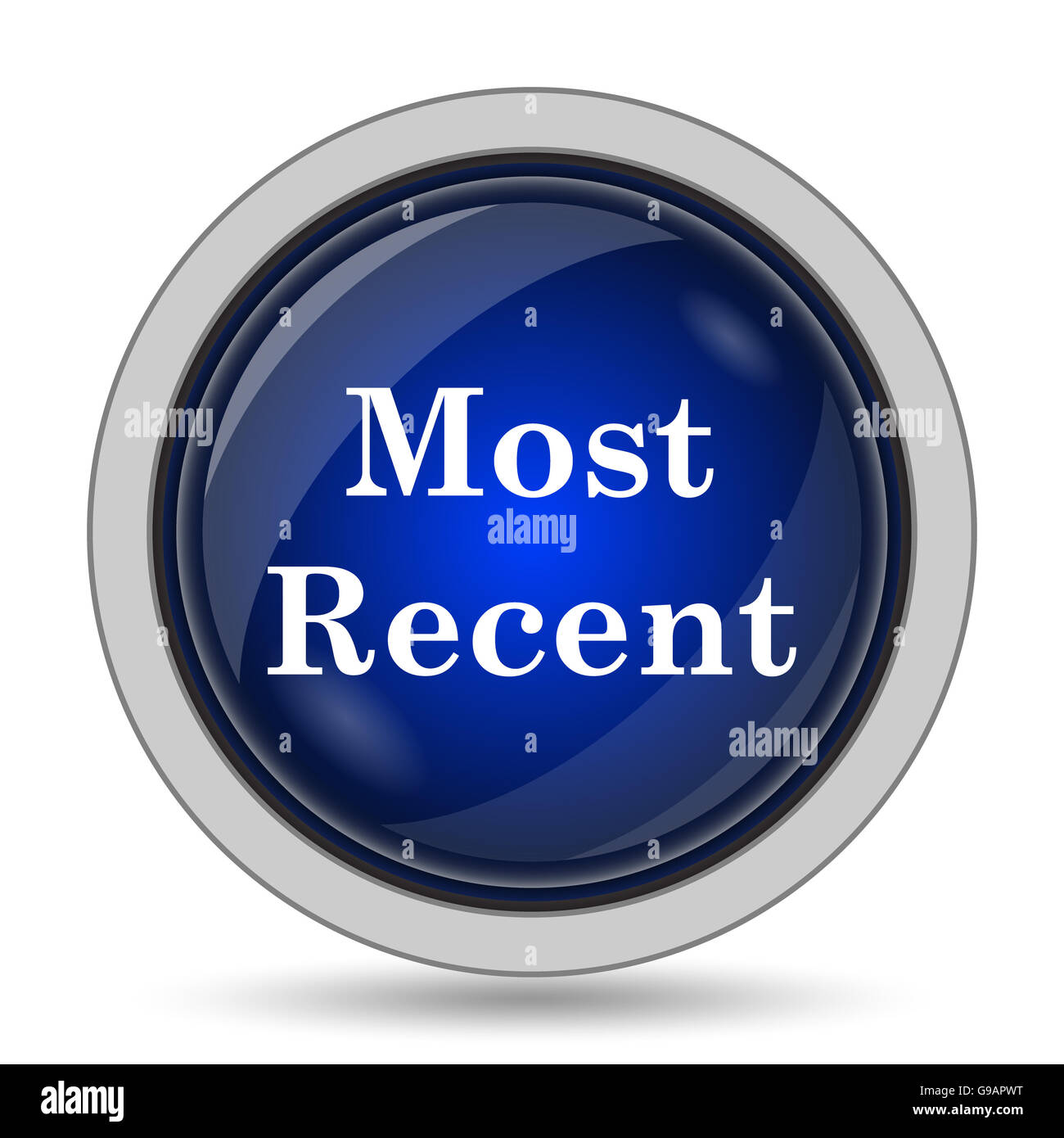 Most recent icon. Internet button on white background Stock Photo - Alamy