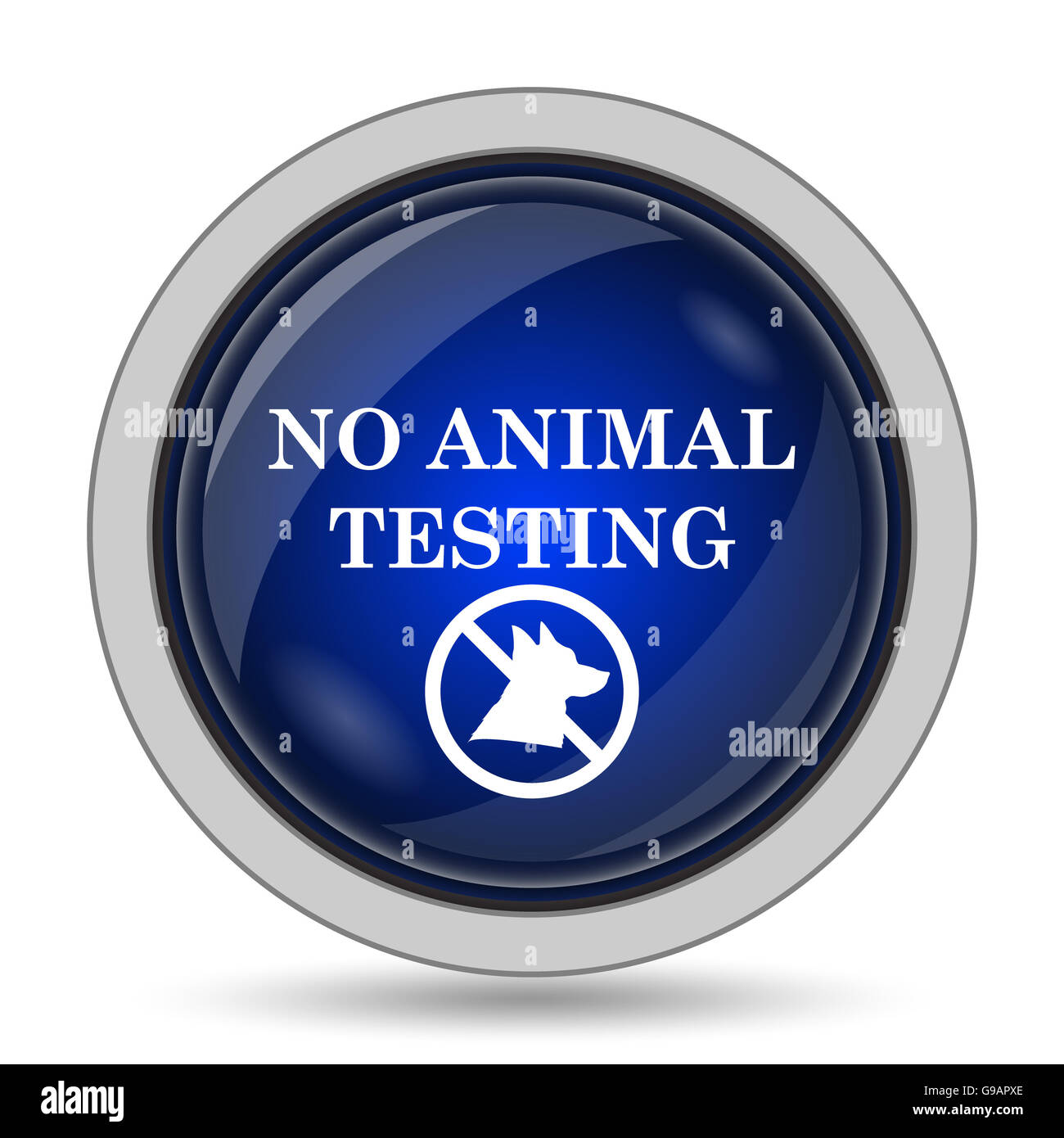 No animal testing icon. Internet button on white background Stock Photo ...