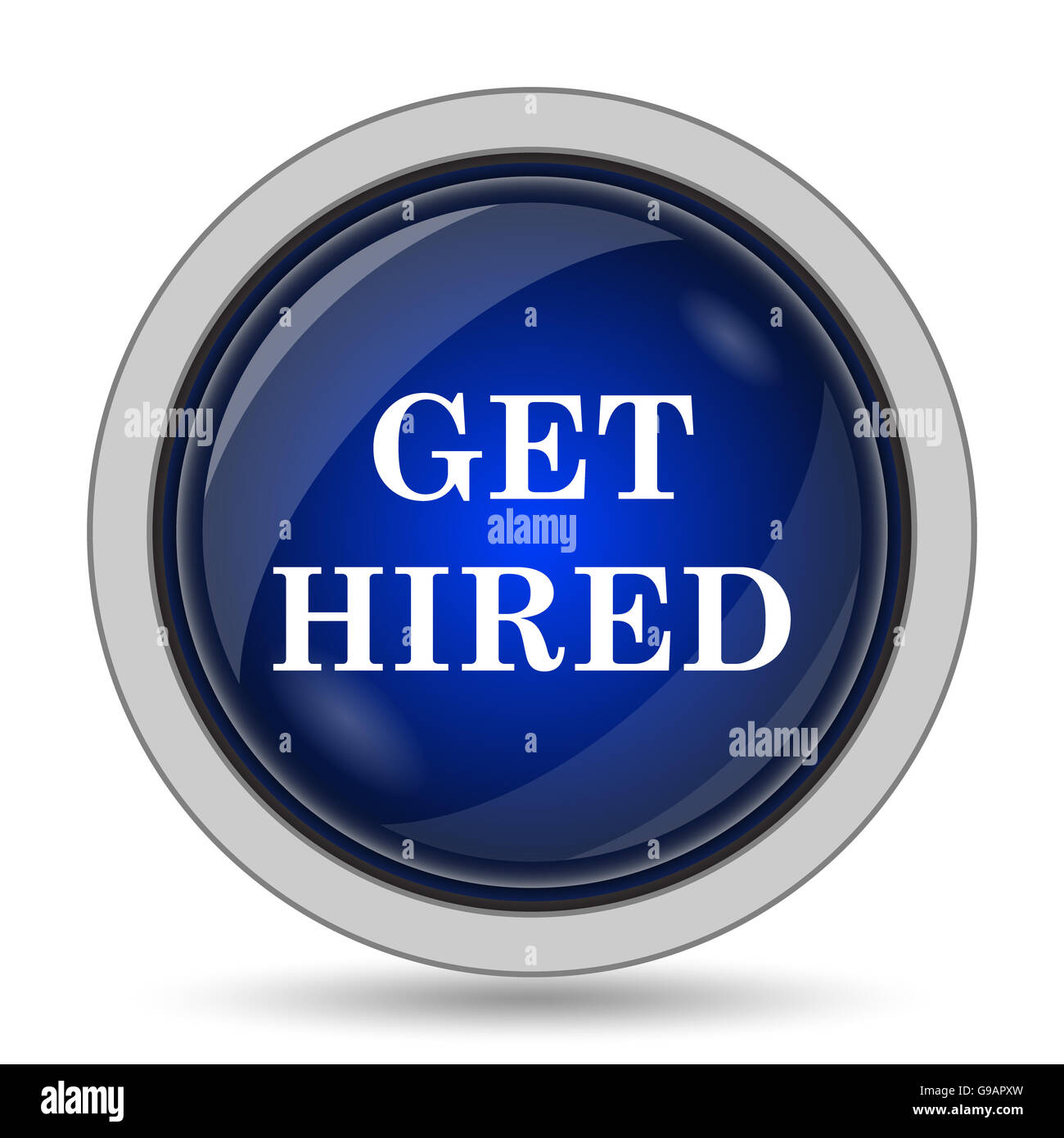 Get hired icon. Internet button on white background Stock Photo - Alamy