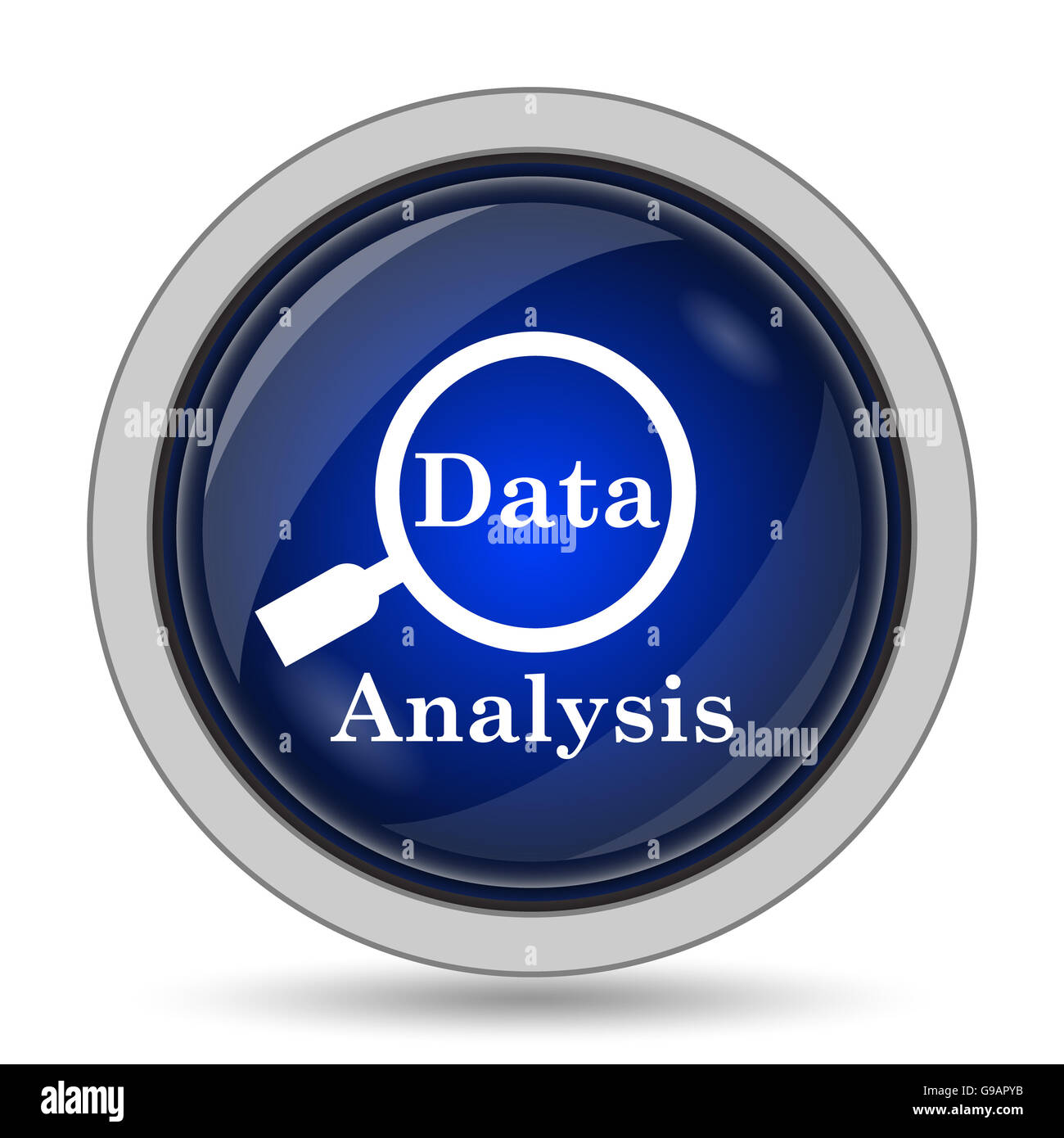 Data analysis icon. Internet button on white background Stock Photo - Alamy