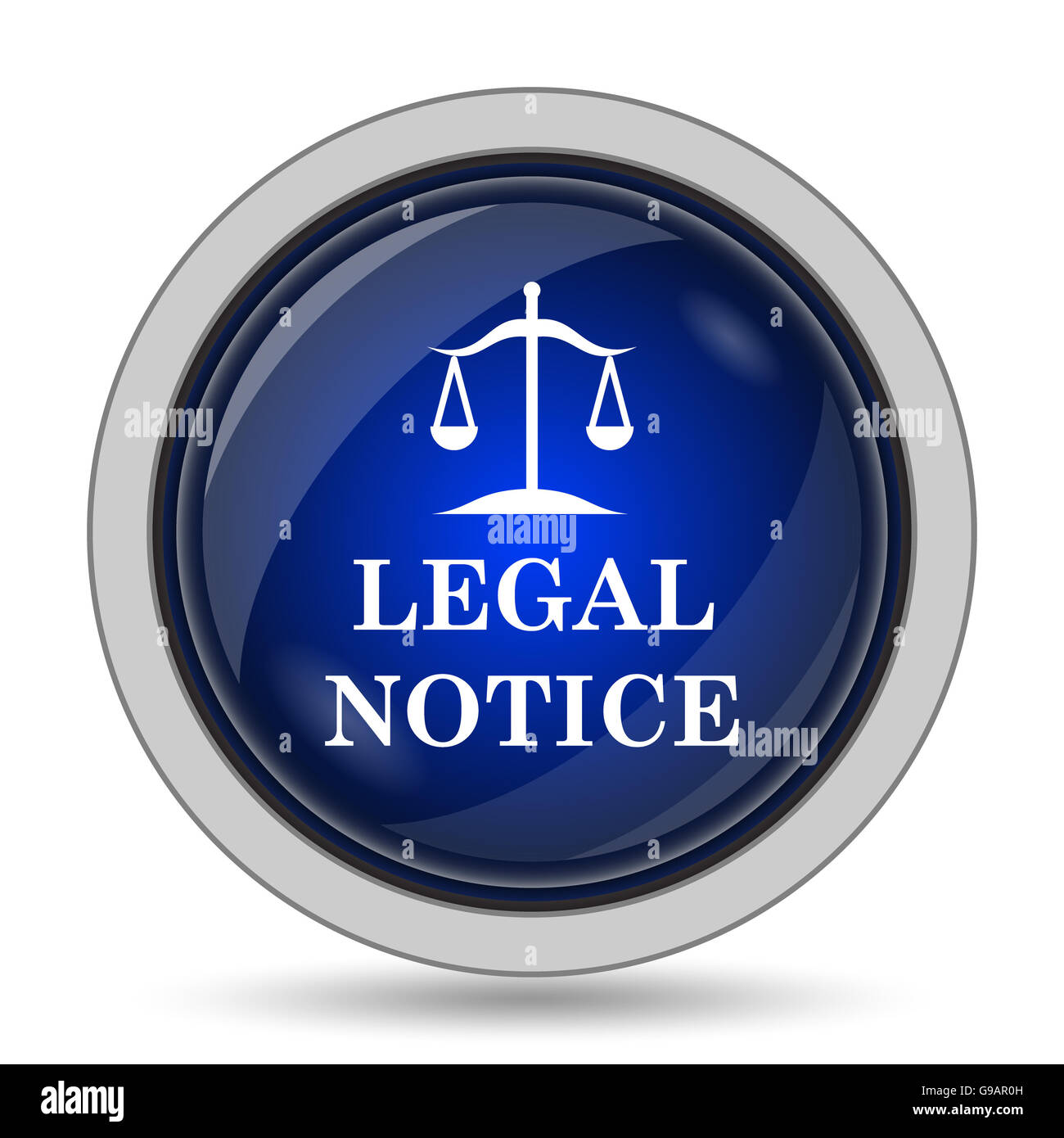 Legal notice icon. Internet button on white background Stock Photo - Alamy