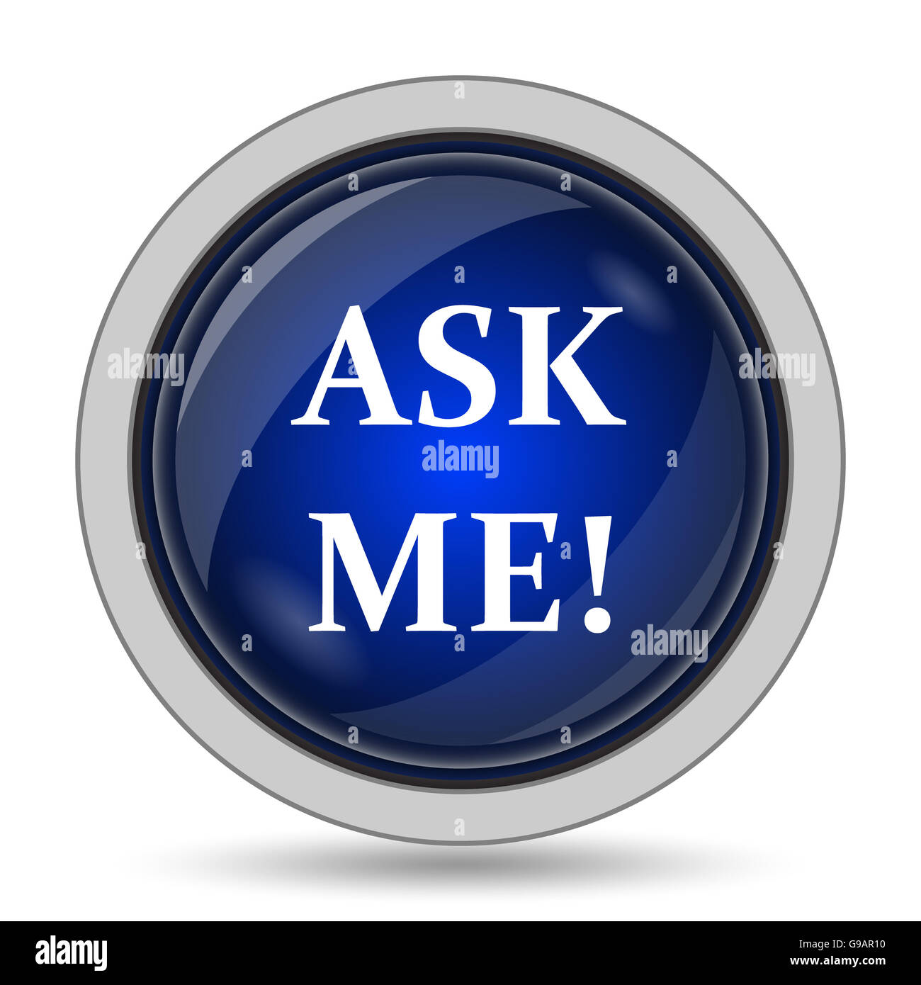 Ask me icon. Internet button on white background Stock Photo - Alamy