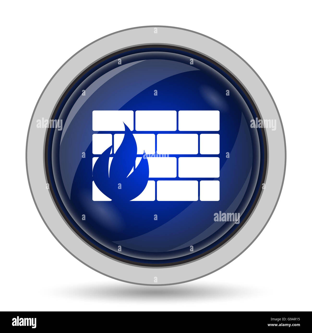 Firewall icon. Internet button on white background Stock Photo - Alamy