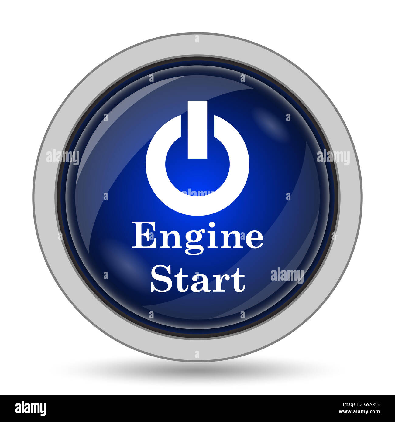 Engine start icon. Internet button on white background Stock Photo - Alamy