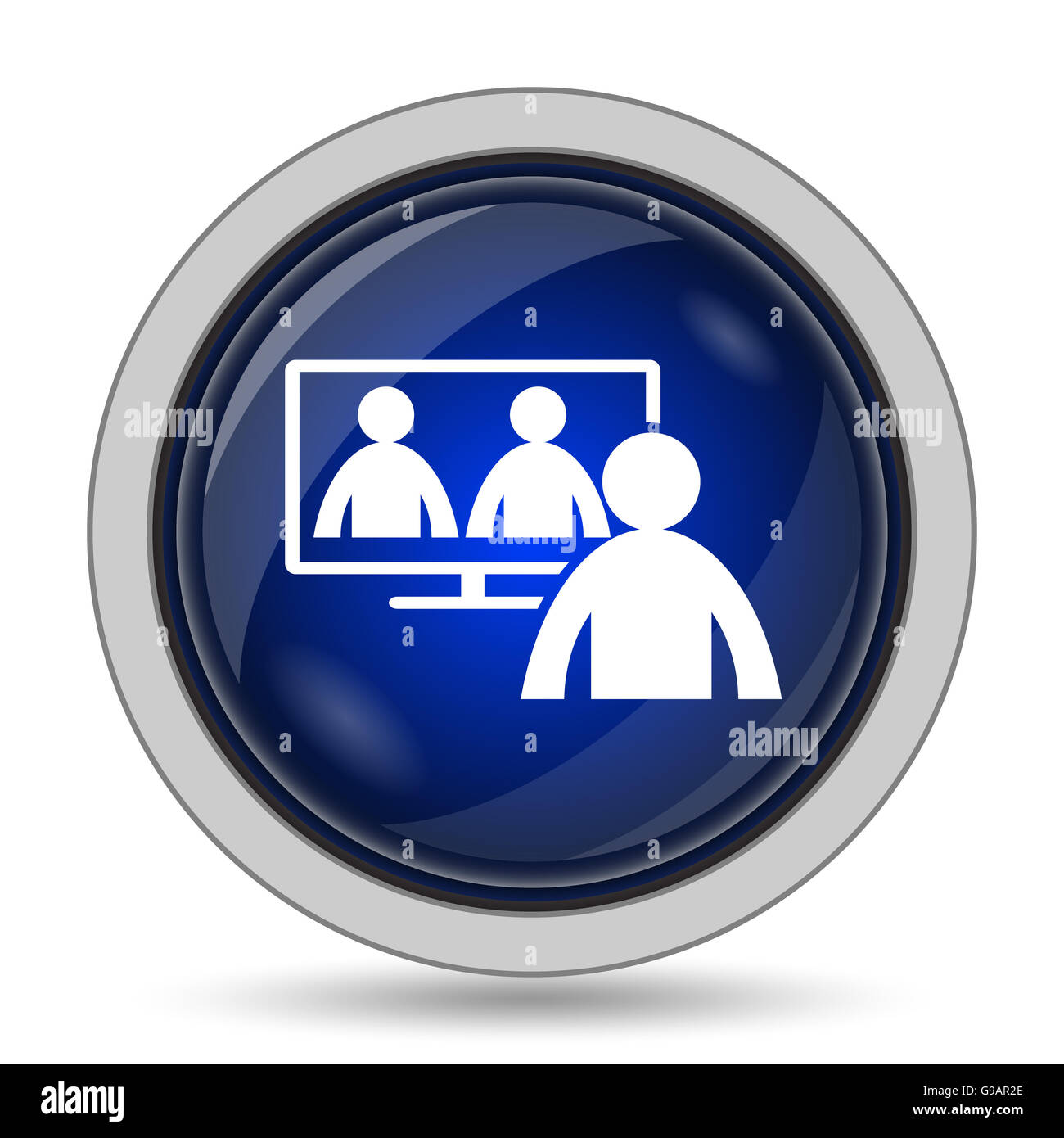 Video conference, online meeting icon. Internet button on white ...