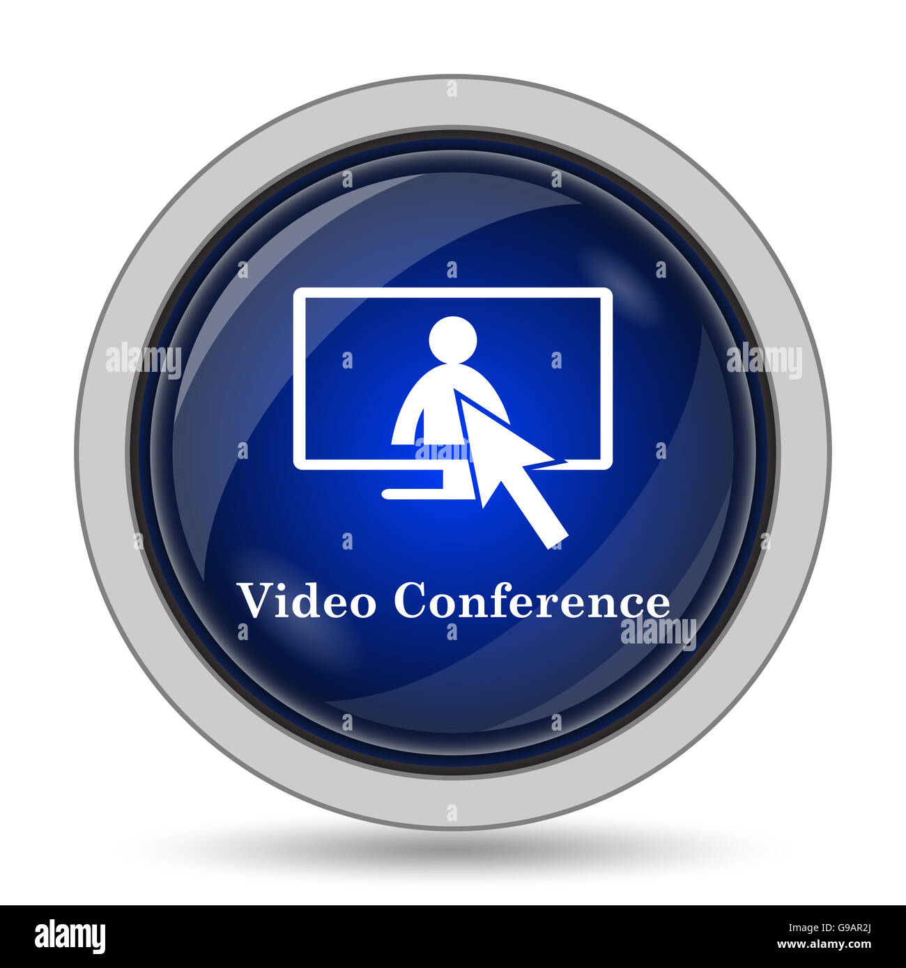 Video conference, online meeting icon. Internet button on white ...