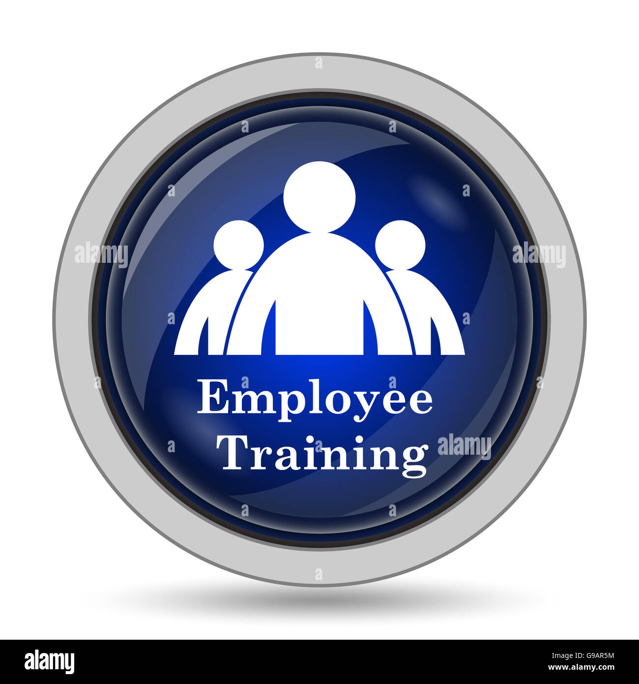 Employee training icon. Internet button on white background Stock Photo ...