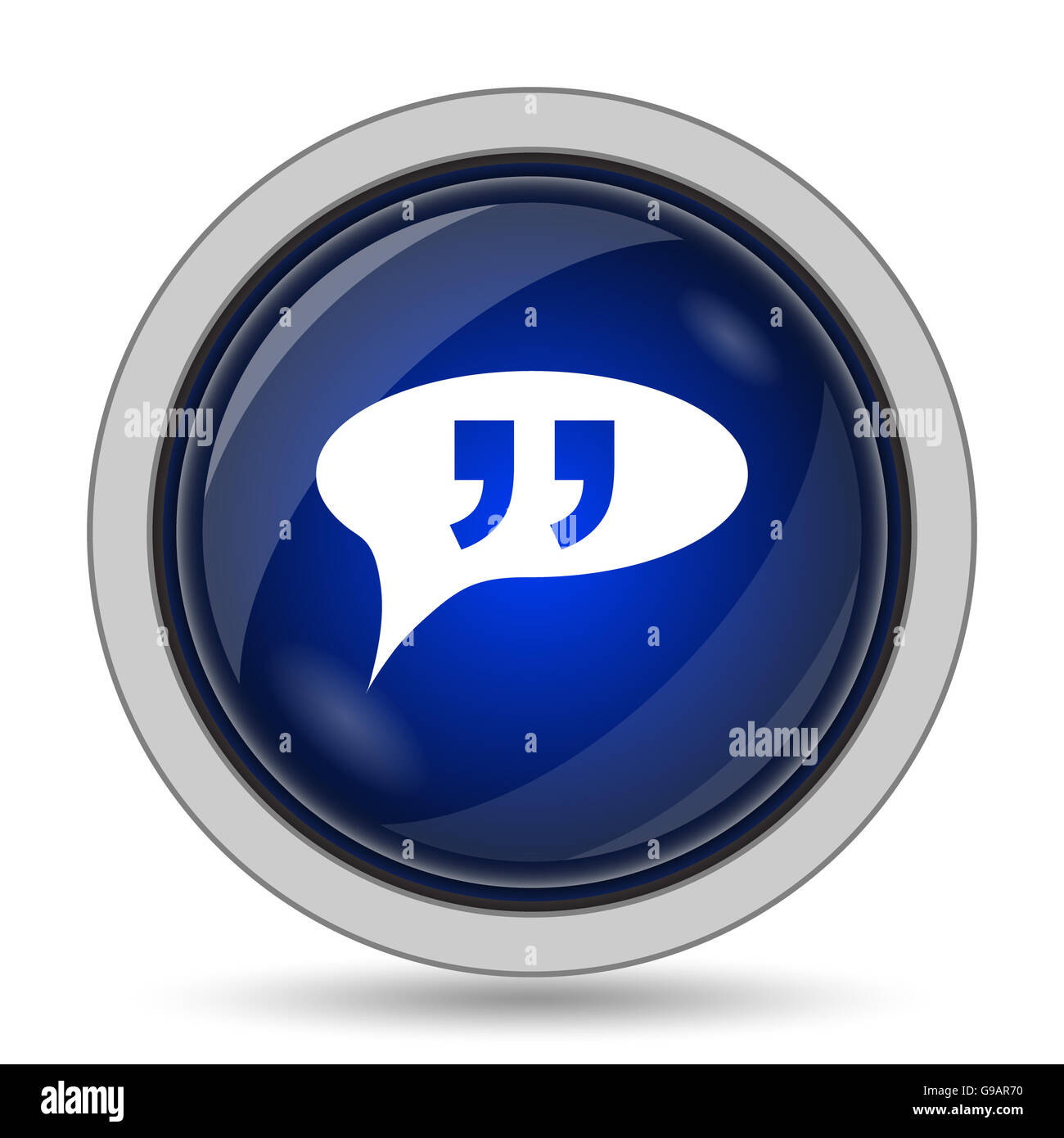 Double quotes icon. Internet button on white background Stock Photo - Alamy