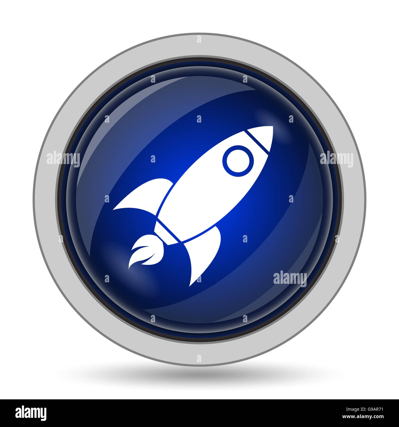 Rocket icon. Internet button on white background Stock Photo - Alamy