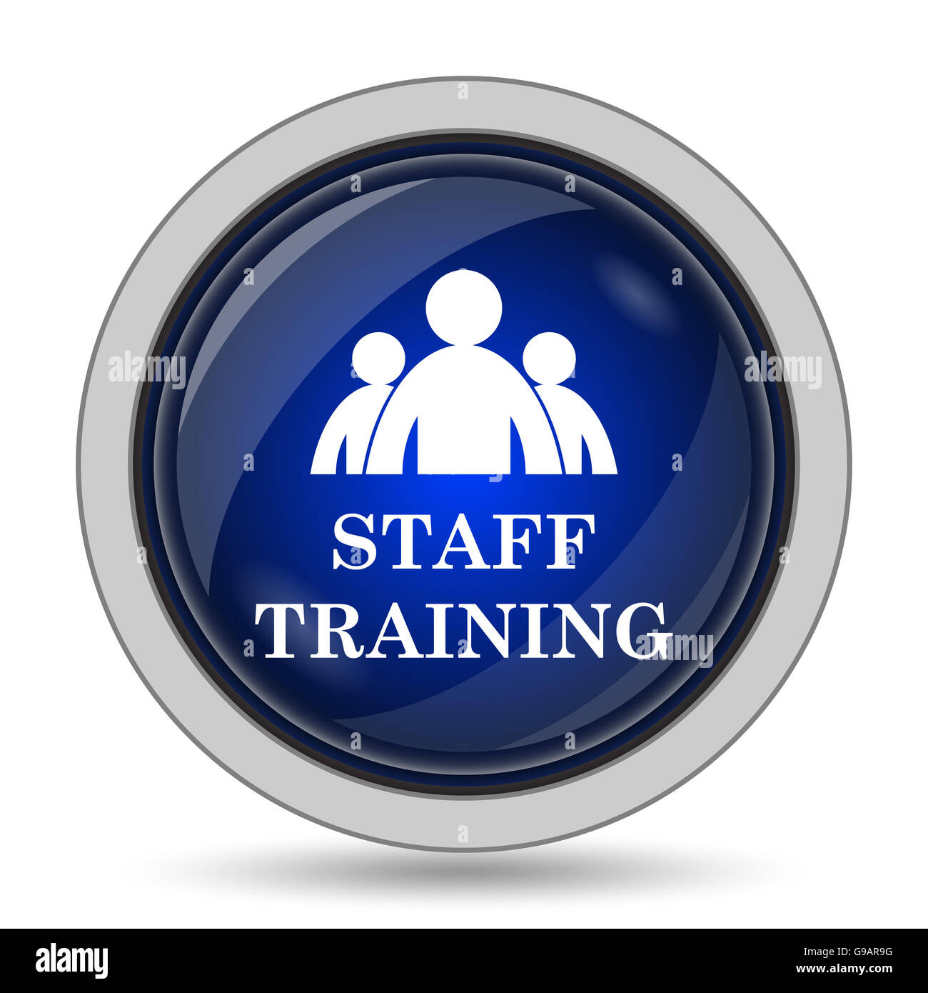 Staff training icon. Internet button on white background Stock Photo ...