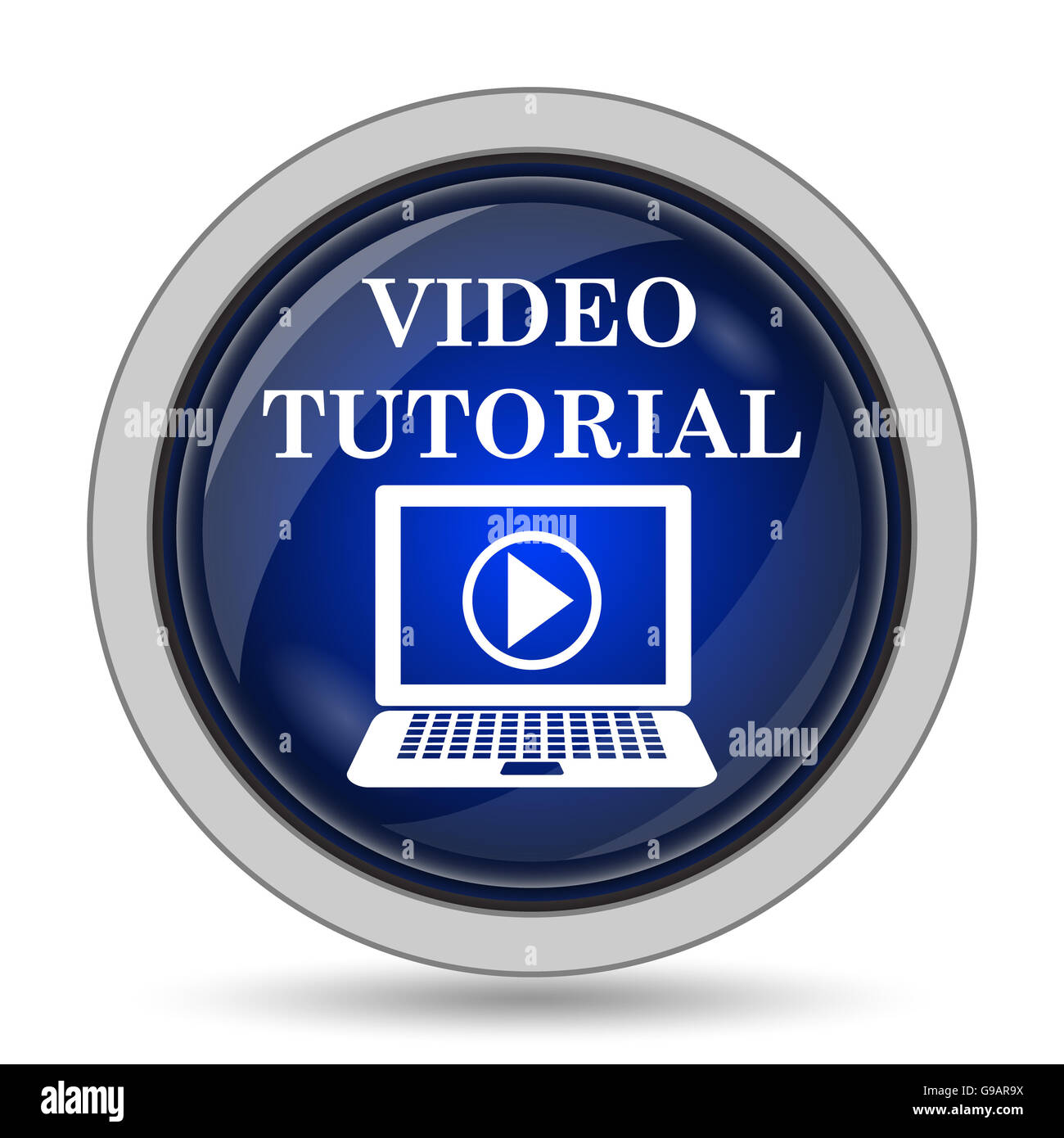 Video tutorial icon. Internet button on white background Stock Photo ...