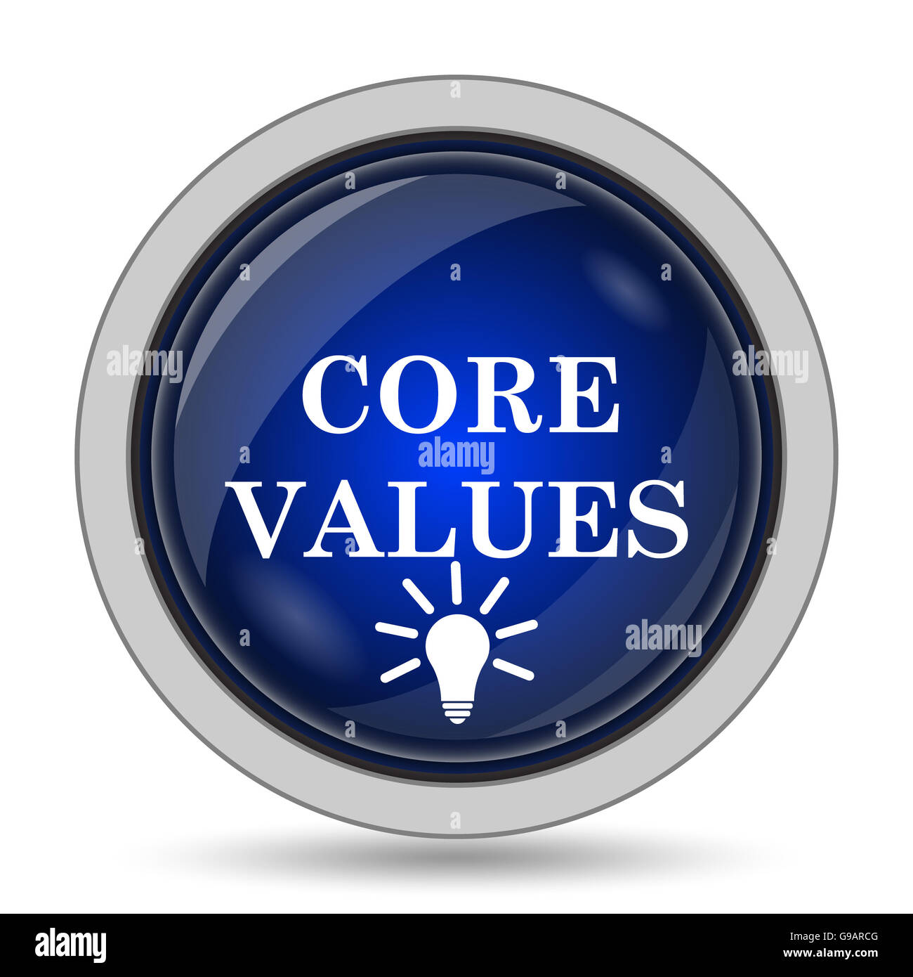 Core values icon. Internet button on white background Stock Photo - Alamy