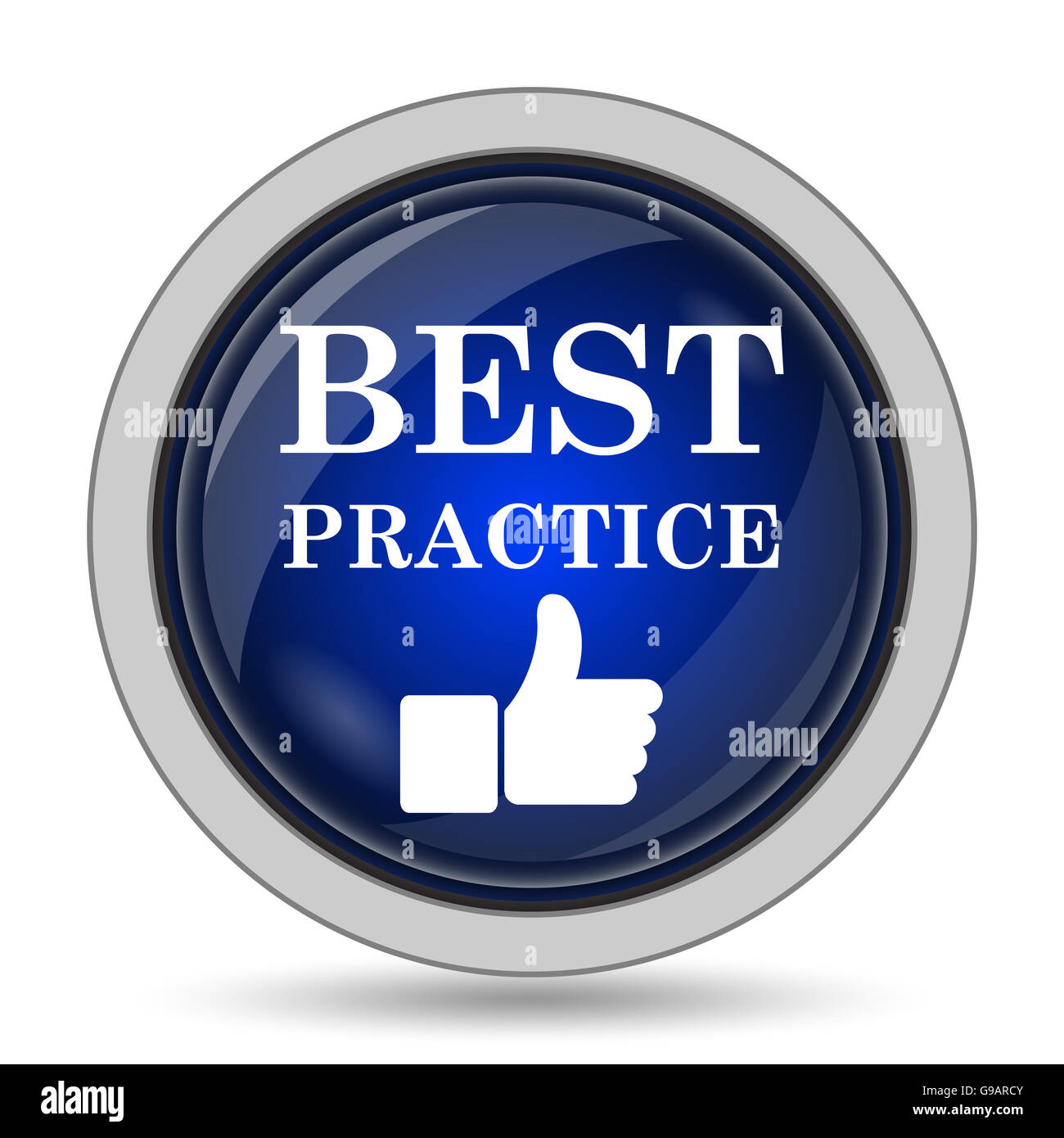 Best practice icon. Internet button on white background Stock Photo - Alamy
