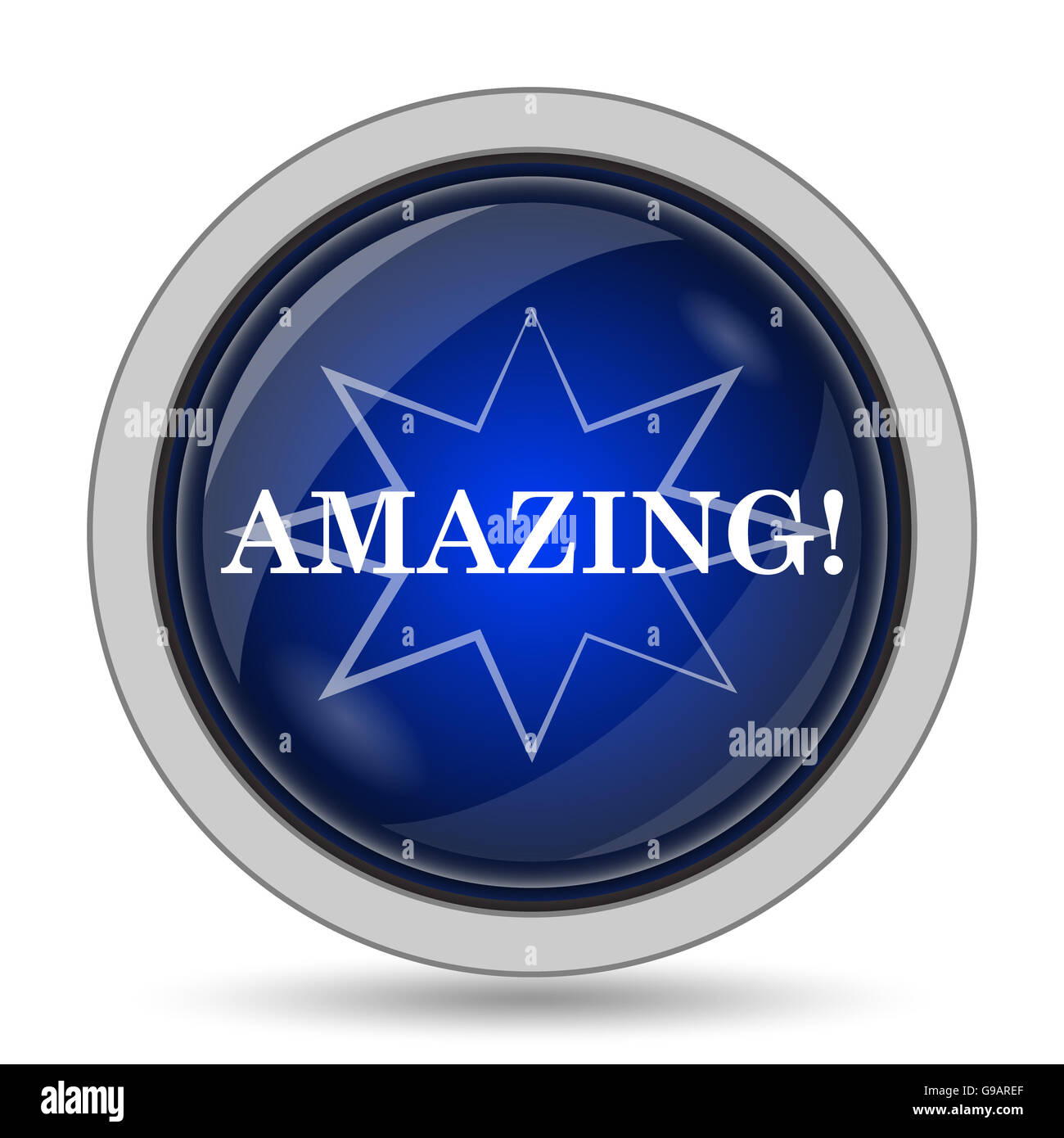 Amazing icon. Internet button on white background Stock Photo - Alamy