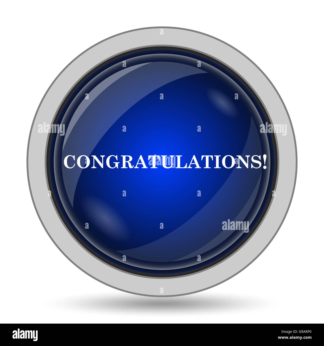 Congratulations icon. Internet button on white background Stock Photo ...