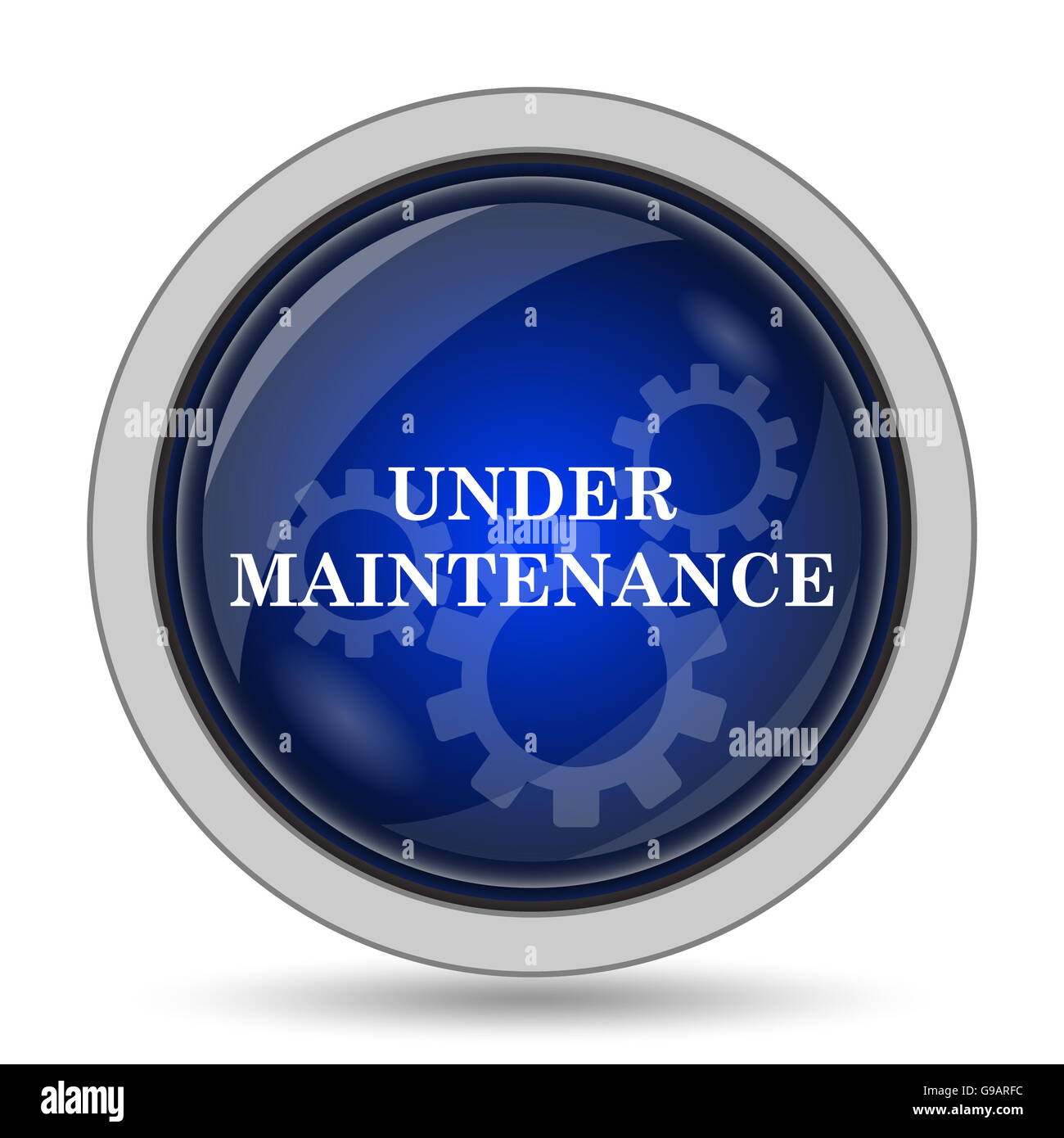 Under maintenance icon. Internet button on white background Stock Photo ...