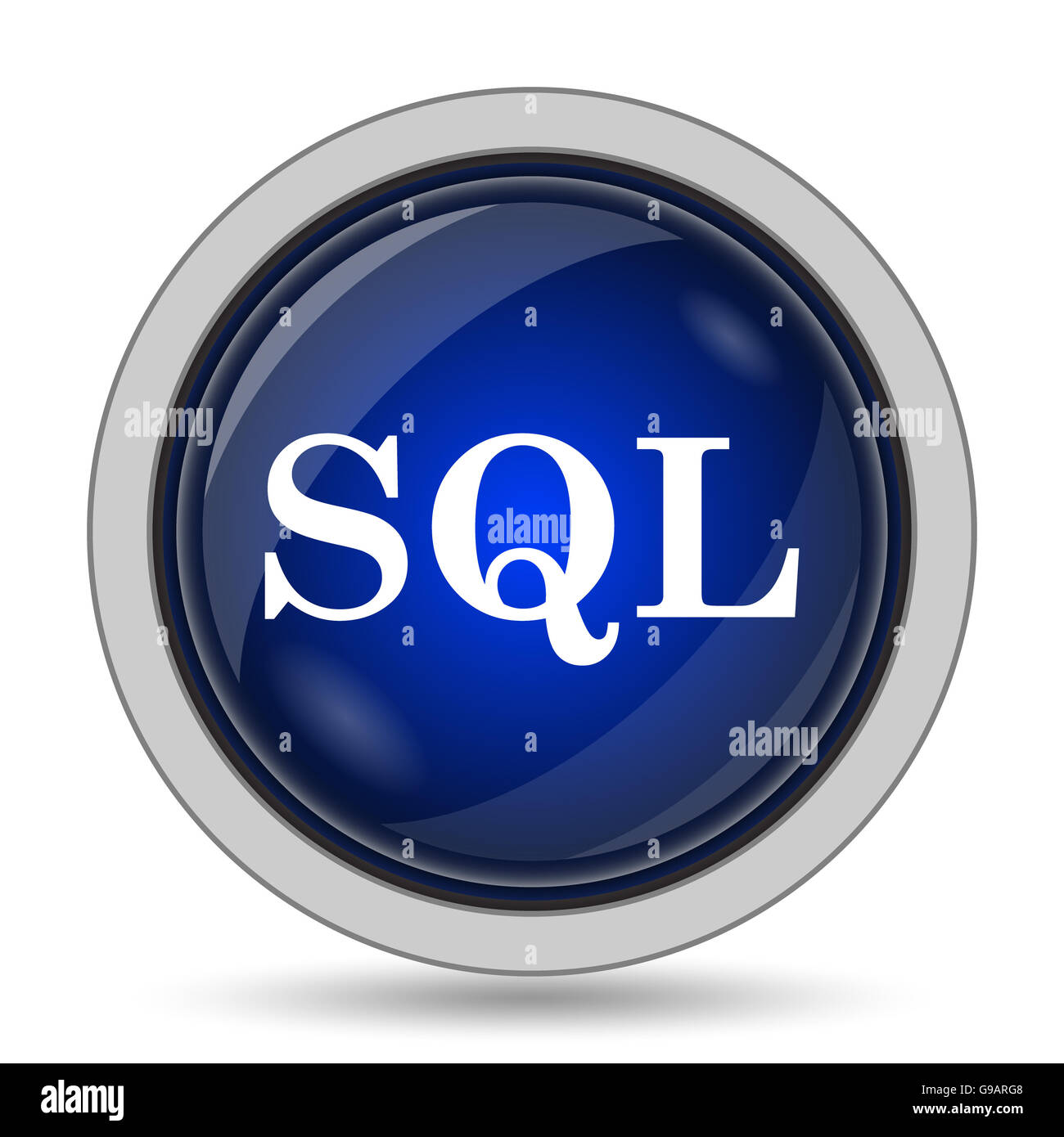 Sql icon blue website button hi-res stock photography and images - Alamy