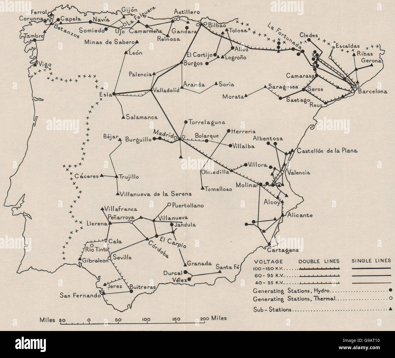 SPAIN:Power Stations electric transmission lines.WW2 NAVY INTELLIGENCE ...